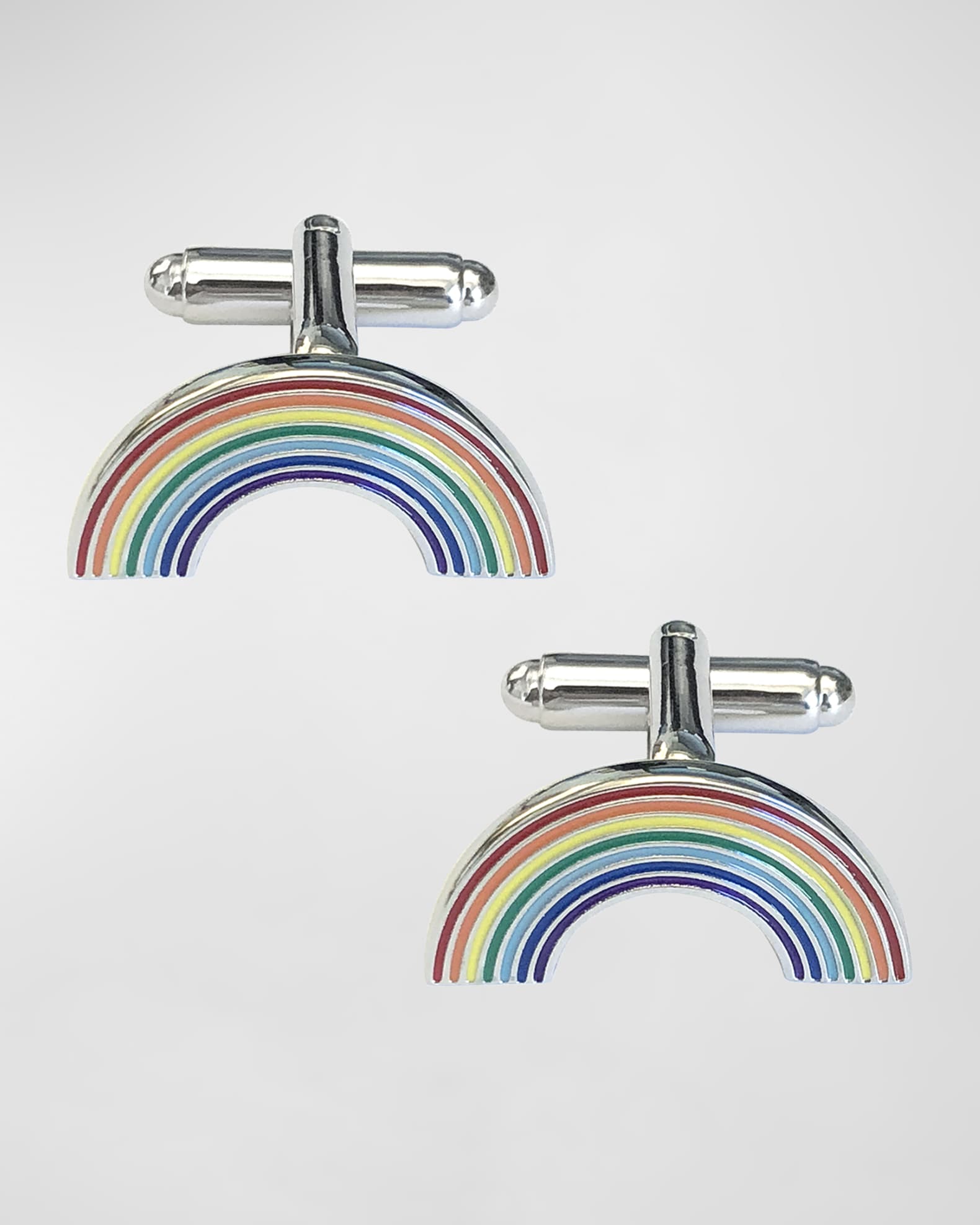 Link Up Men's Handpainted Enamel Rainbow Cufflinks | Neiman Marcus