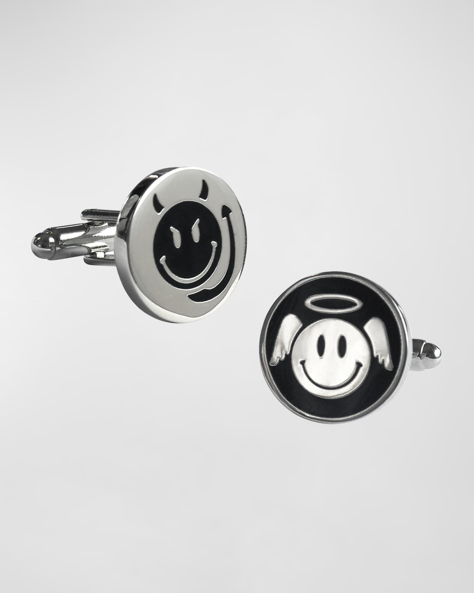 Link Up Men's Angel and Devil Happy Face Cufflinks | Neiman Marcus