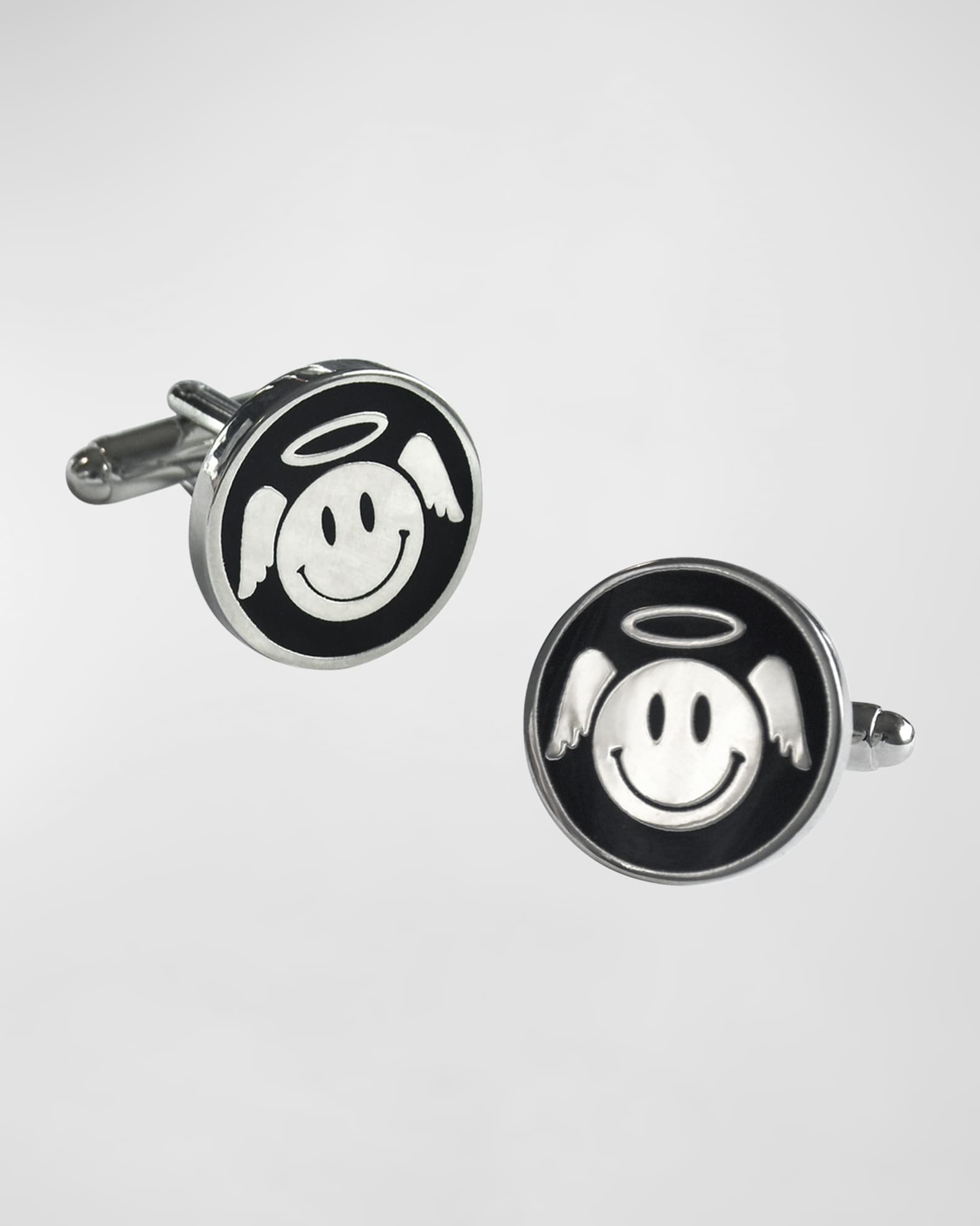 Link Up Men's Angel and Devil Happy Face Cufflinks | Neiman Marcus