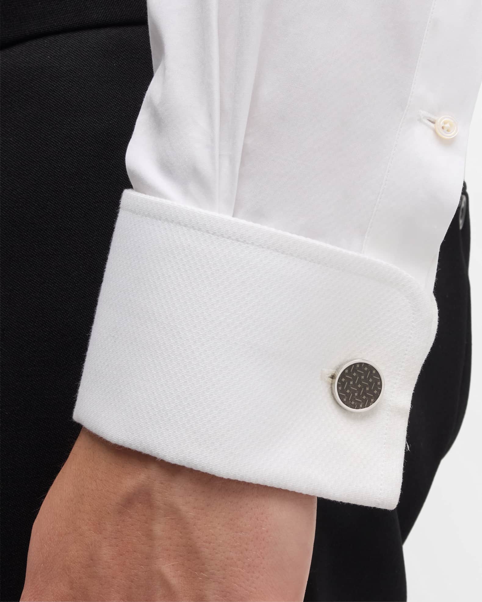 Link Up Men's Round Enamel Abstract Cufflink Stud Set | Neiman Marcus