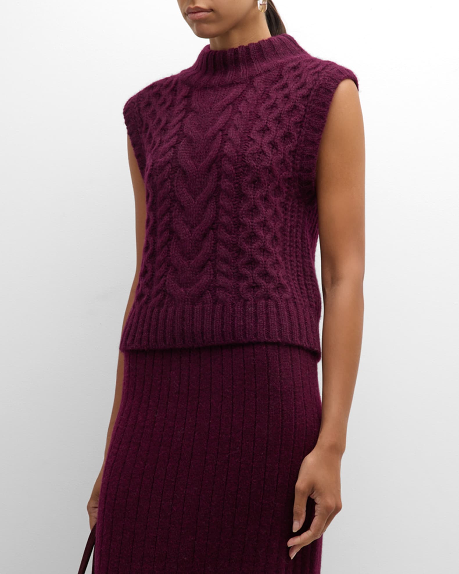 ELEVEN SIX Ada Cable Knit Tank Sweater | Neiman Marcus