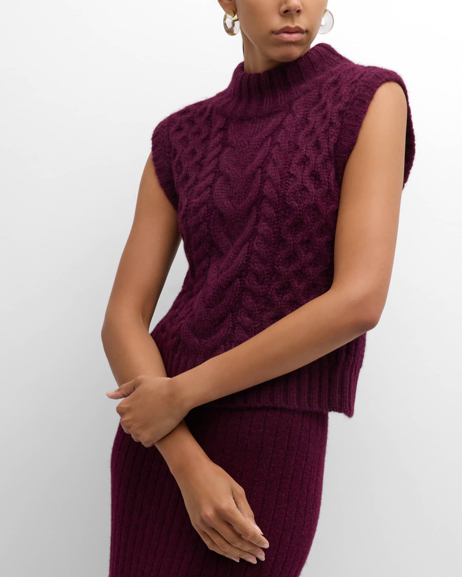 ELEVEN SIX Ada Cable Knit Tank Sweater | Neiman Marcus