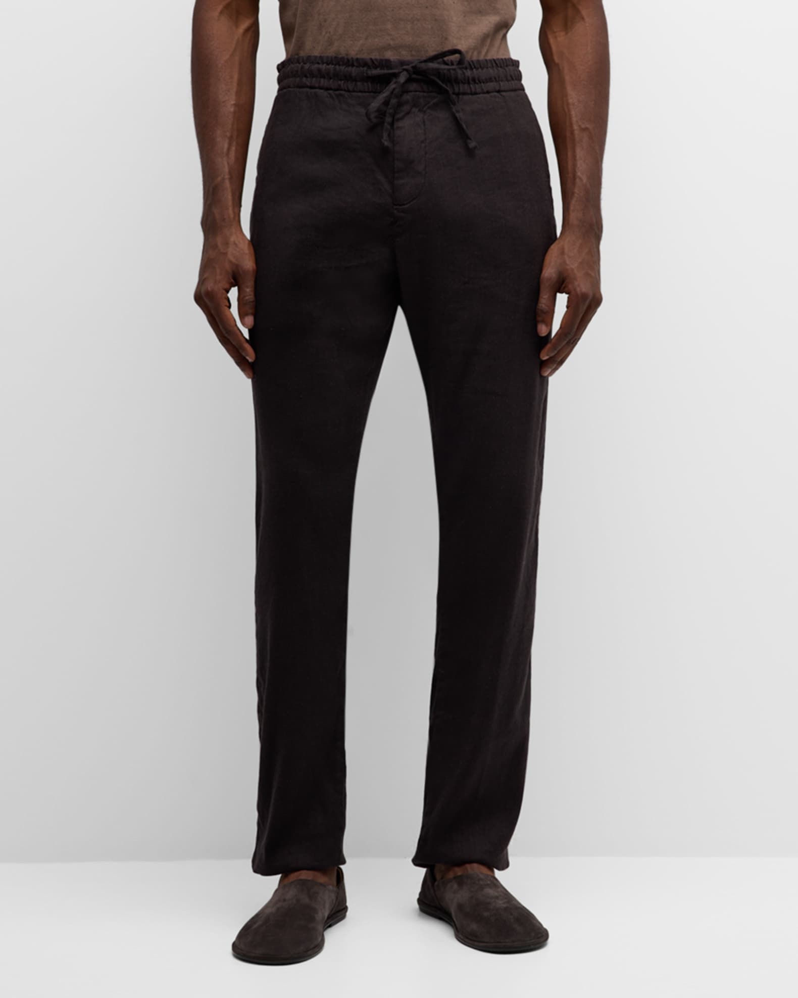 John Varvatos Men's Drawcord Straight Leg Pants | Neiman Marcus