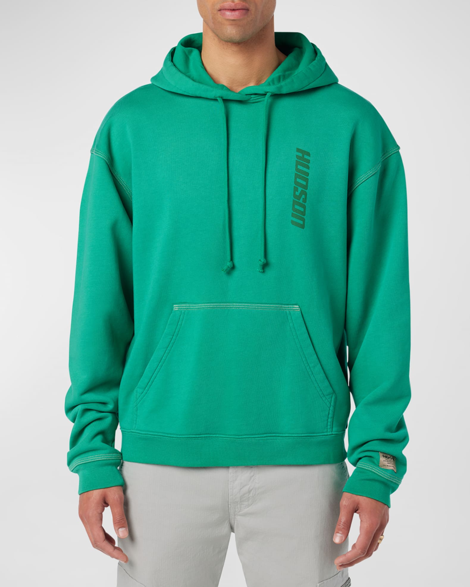 Hudson Men's Logo-Print Classic Hoodie | Neiman Marcus
