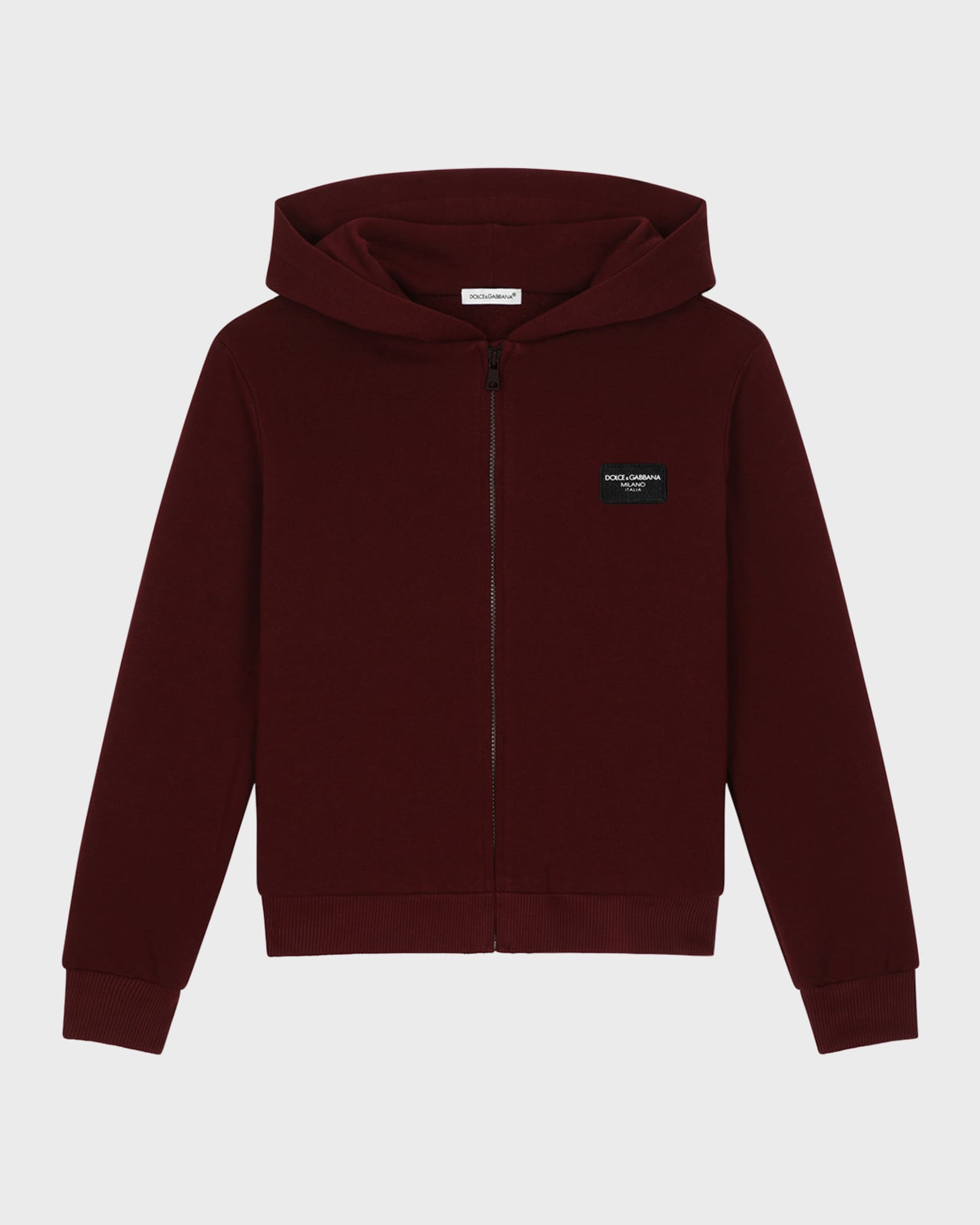Boy's Logo Label Zip Hoodie | Neiman Marcus