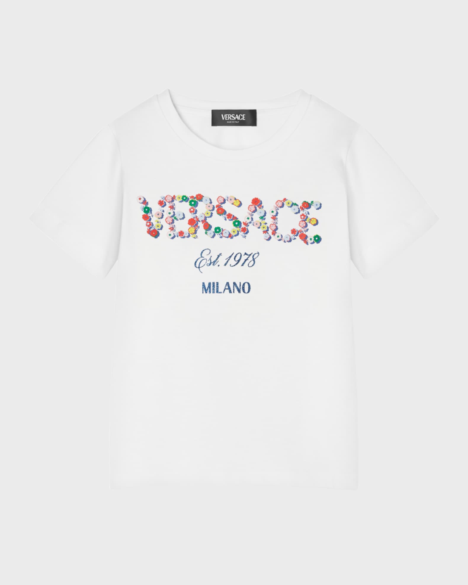 Girl's Flowers Logo Short-Sleeve T-Shirt | Neiman Marcus