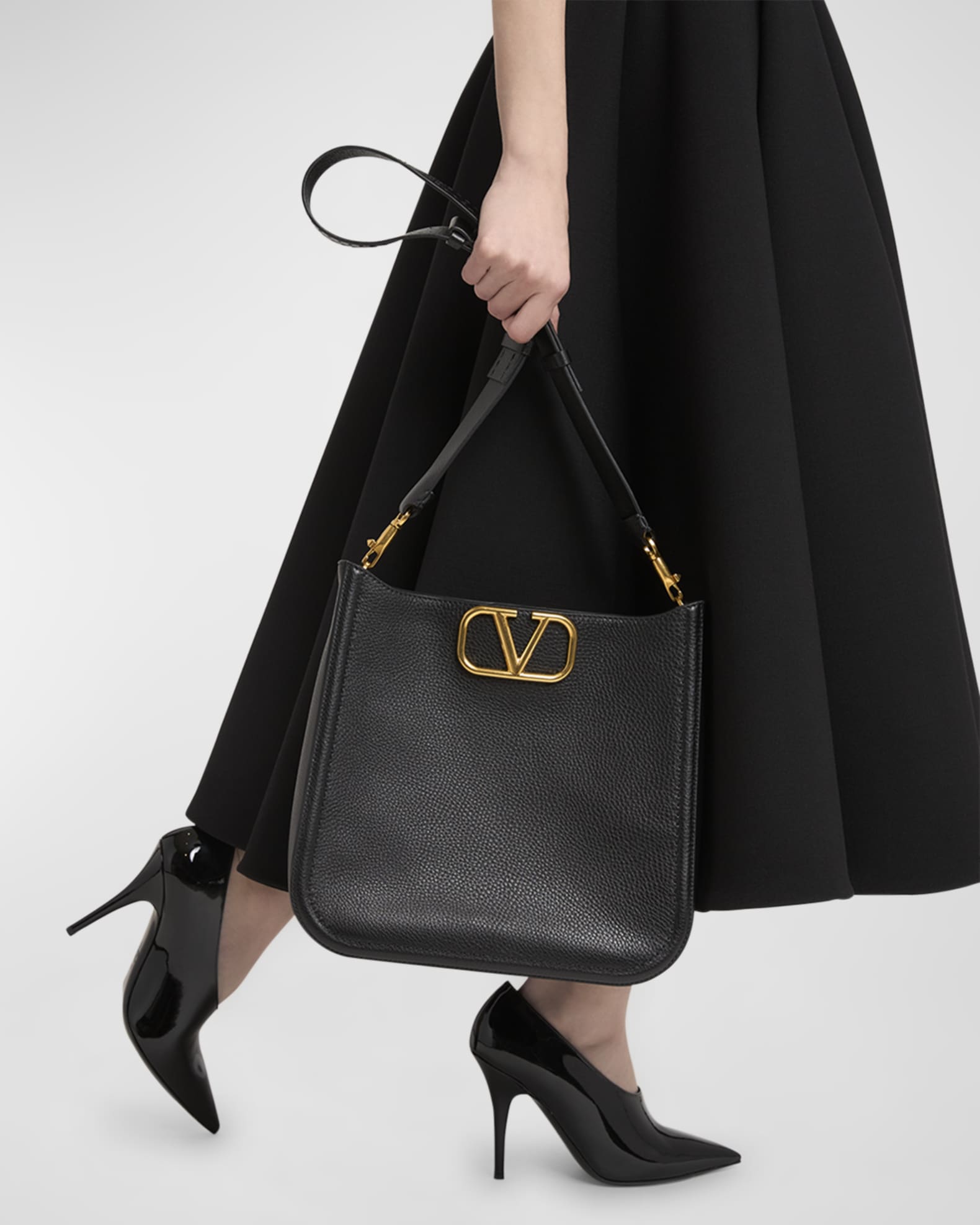 Valentino Garavani VLOGO Alltime Leather Hobo Bag | Neiman Valentino Garavani VLOGO Alltime Leather Hobo Bag | Neiman