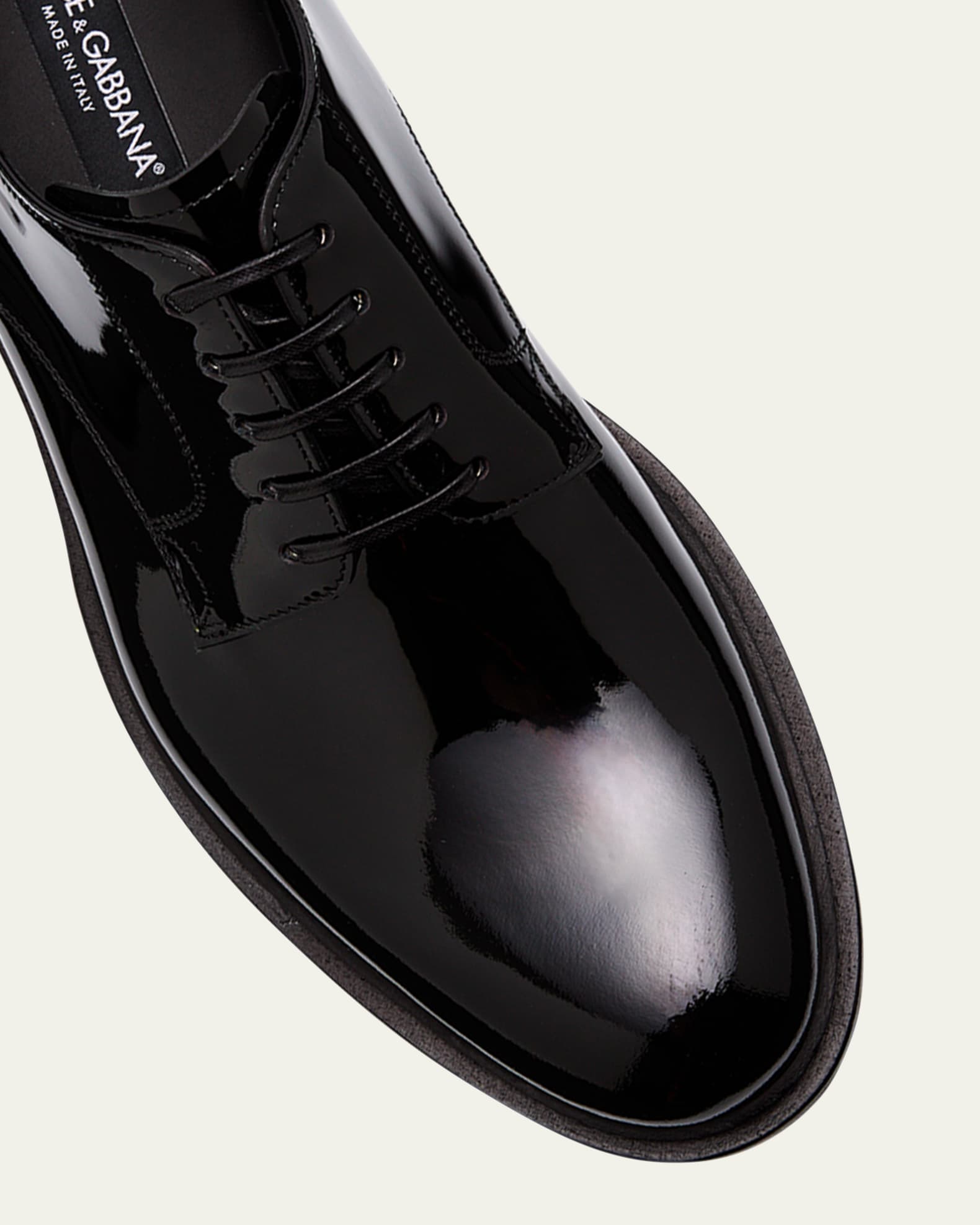 Dolce&Gabbana Men's Patent Leather Derby Shoes | Neiman Marcus