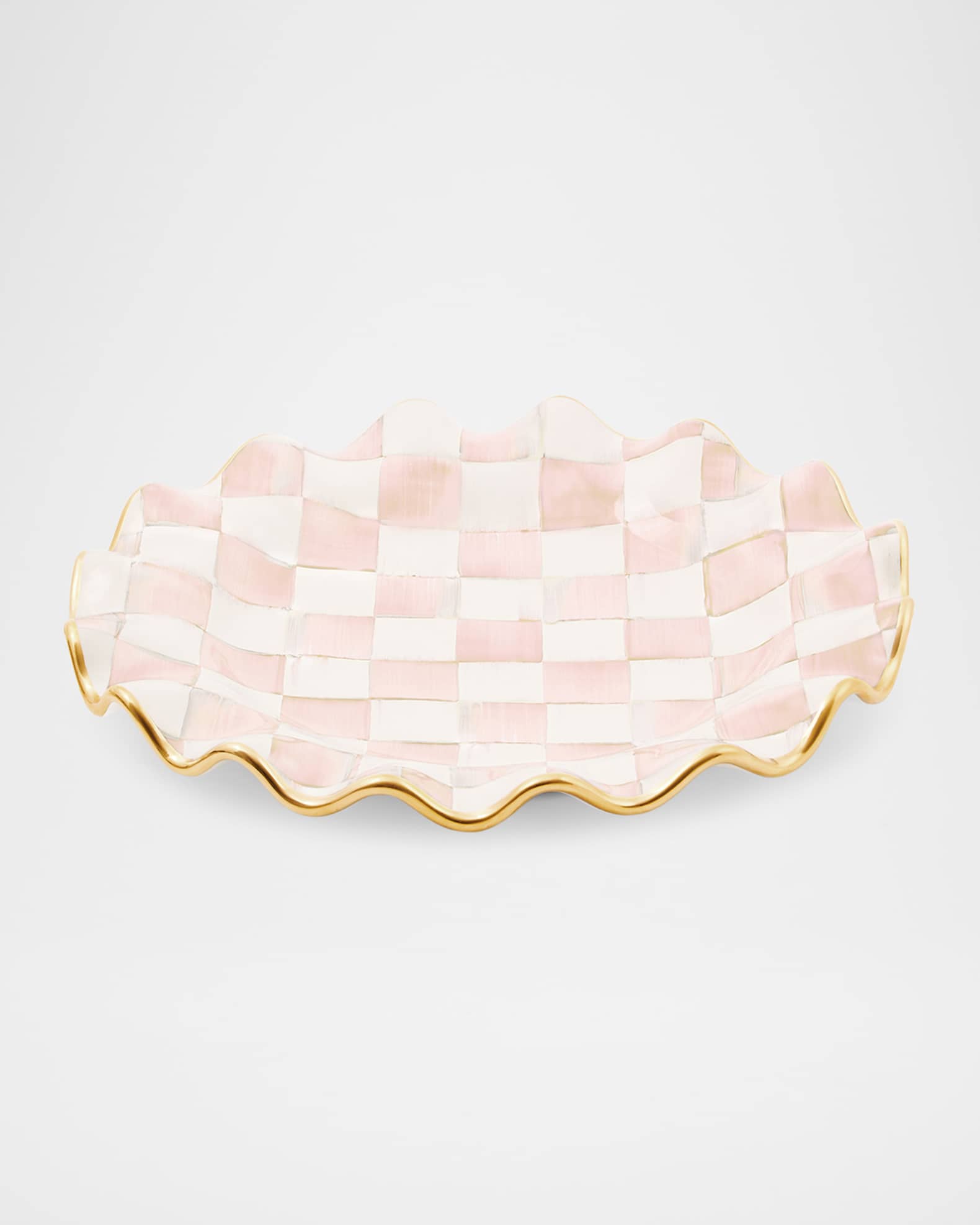 MacKenzie-Childs Rosy Check Ceramic Fluted Dinner Plate | Neiman Marcus