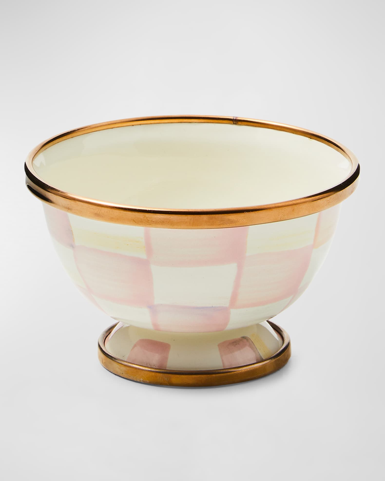 MacKenzie-Childs Rosy Check Enamel Little Sugar Bowl | Neiman Marcus