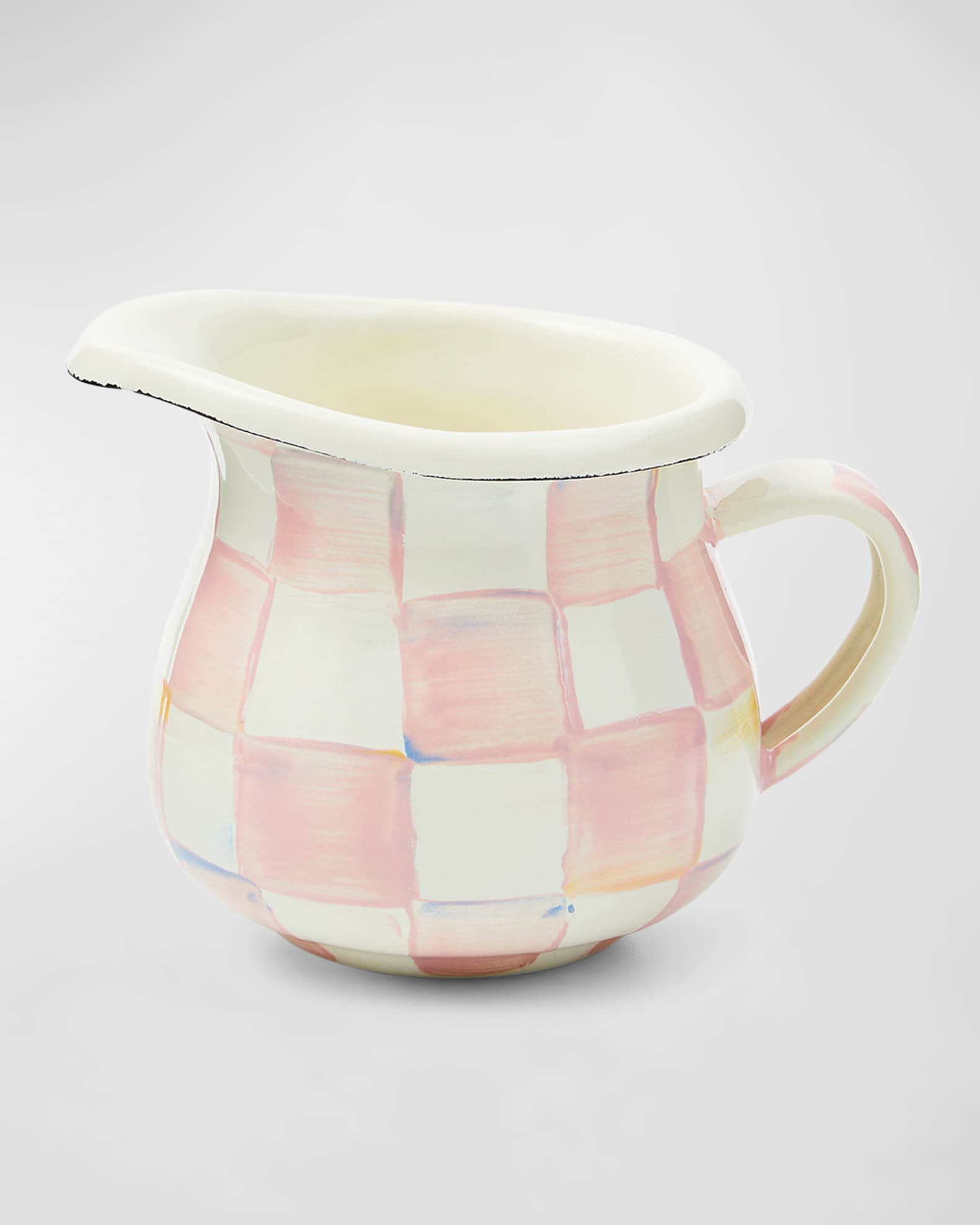 MacKenzie-Childs Rosy Check Enamel Little Creamer | Neiman Marcus