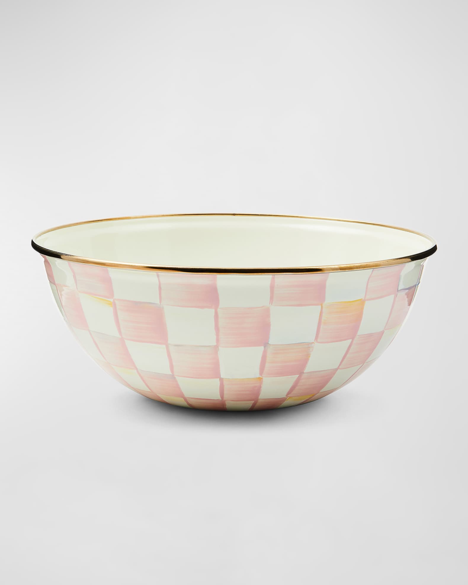 MacKenzie-Childs Rosy Check Enamel Everyday Bowl, Medium | Neiman Marcus