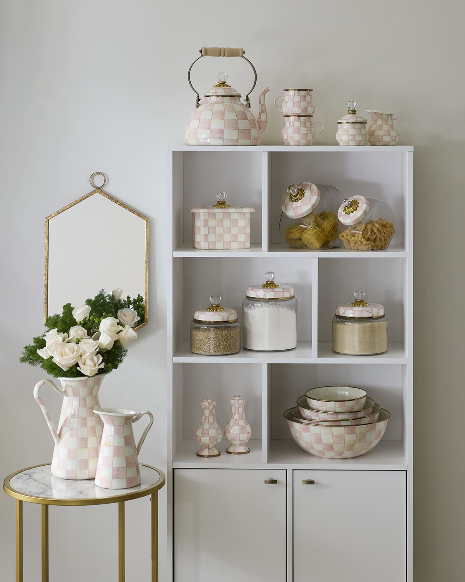 MacKenzie-Childs Rosy Check Kitchen Canister, Medium | Neiman Marcus