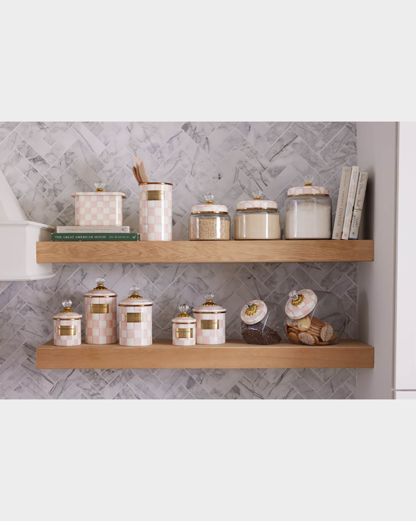 MacKenzie-Childs Rosy Check Kitchen Canister, Medium | Neiman Marcus