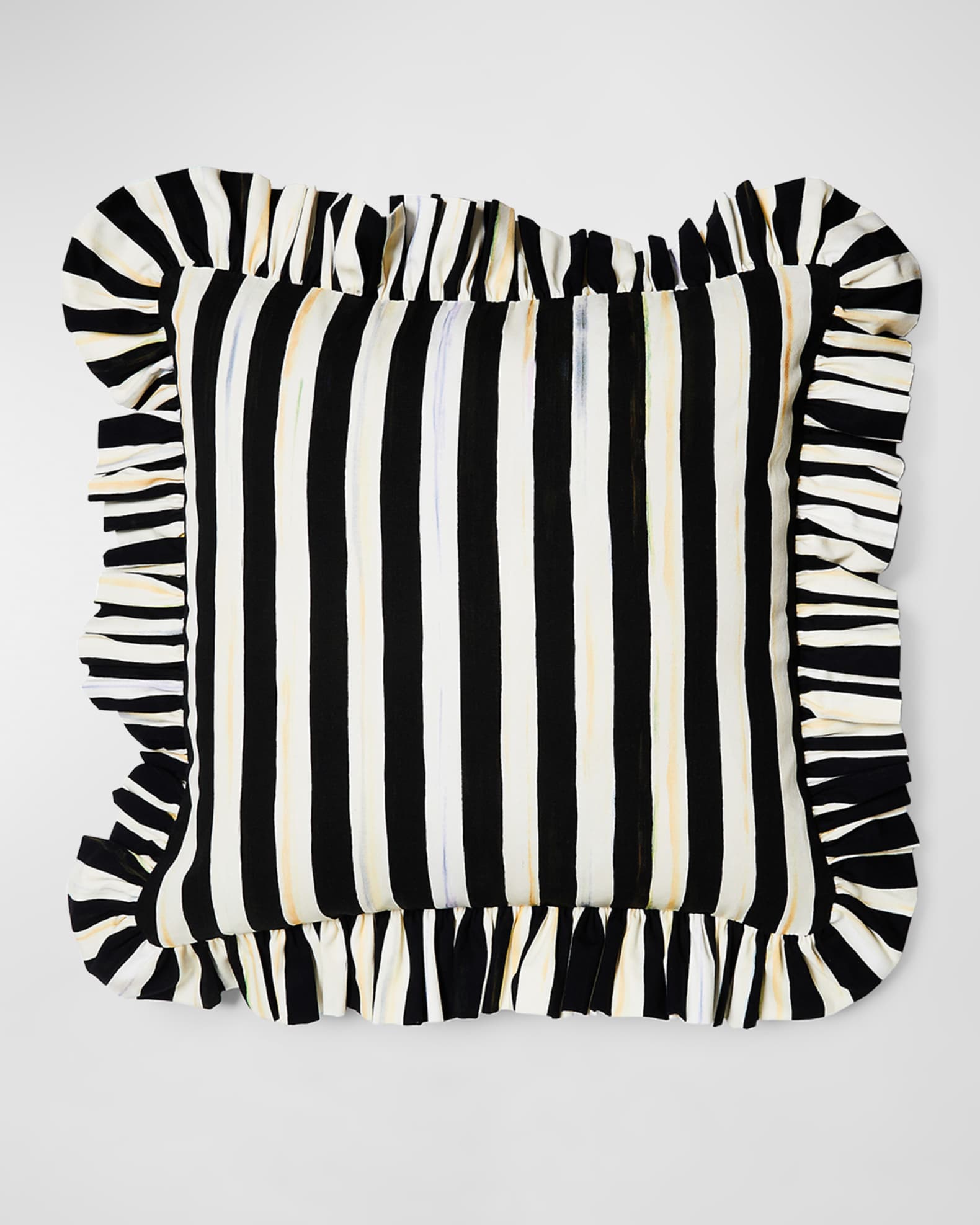 MacKenzie-Childs Courtly Stripe Ruffle Throw Pillow | Neiman Marcus