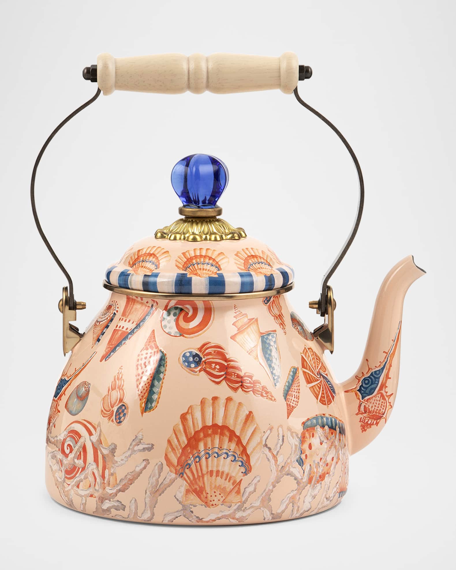 MacKenzie-Childs Coastal Shells 2-Quart Tea Kettle | Neiman Marcus