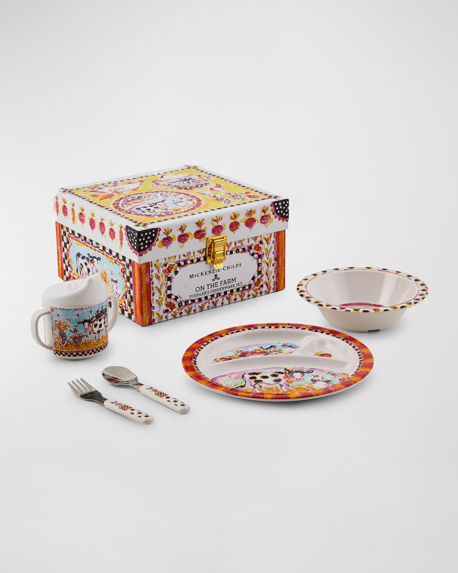 MacKenzie-Childs Toddler's On the Farm Dinnerware Set | Neiman Marcus