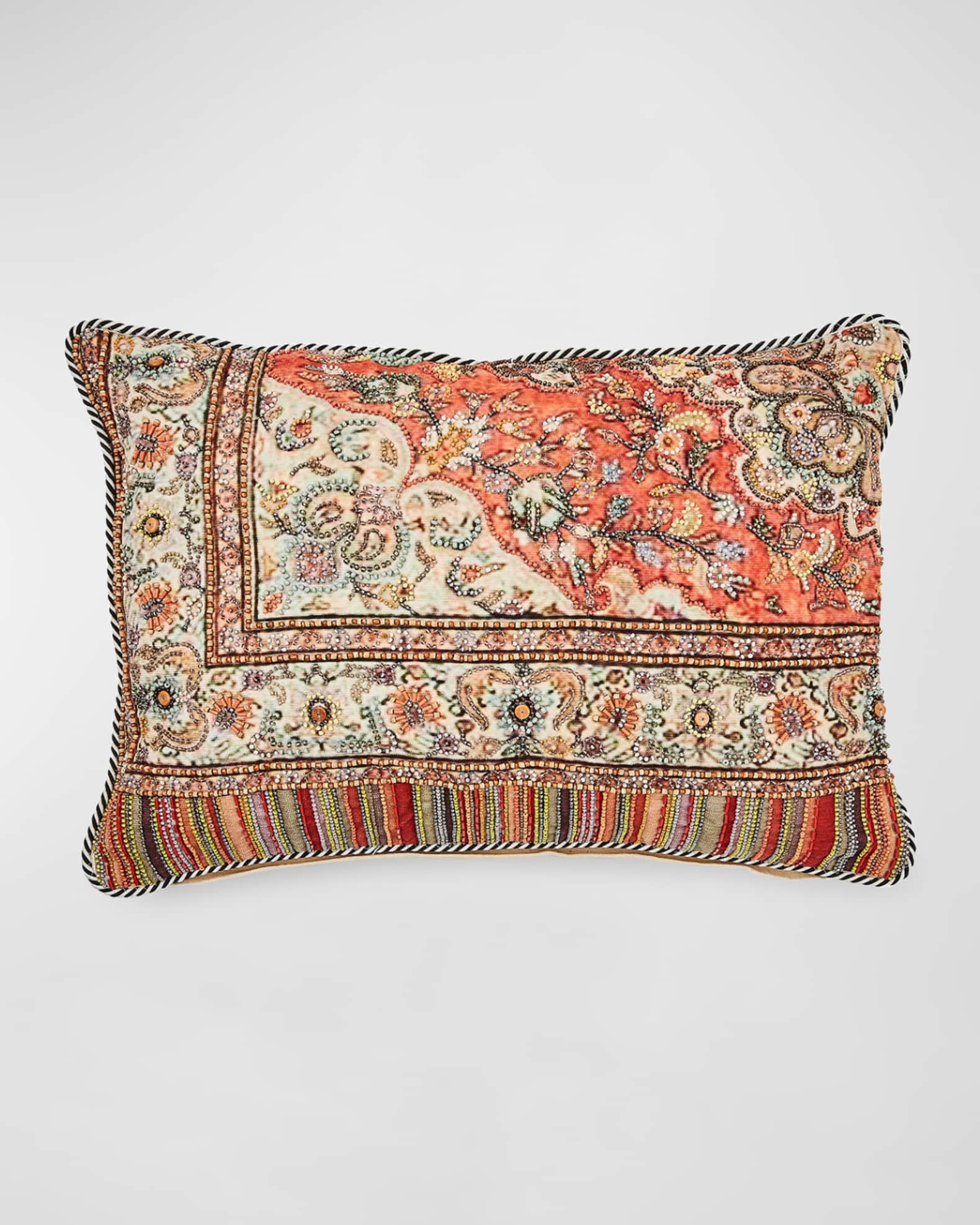 MacKenzie-Childs Persian Beaded Lumbar Pillow | Neiman Marcus