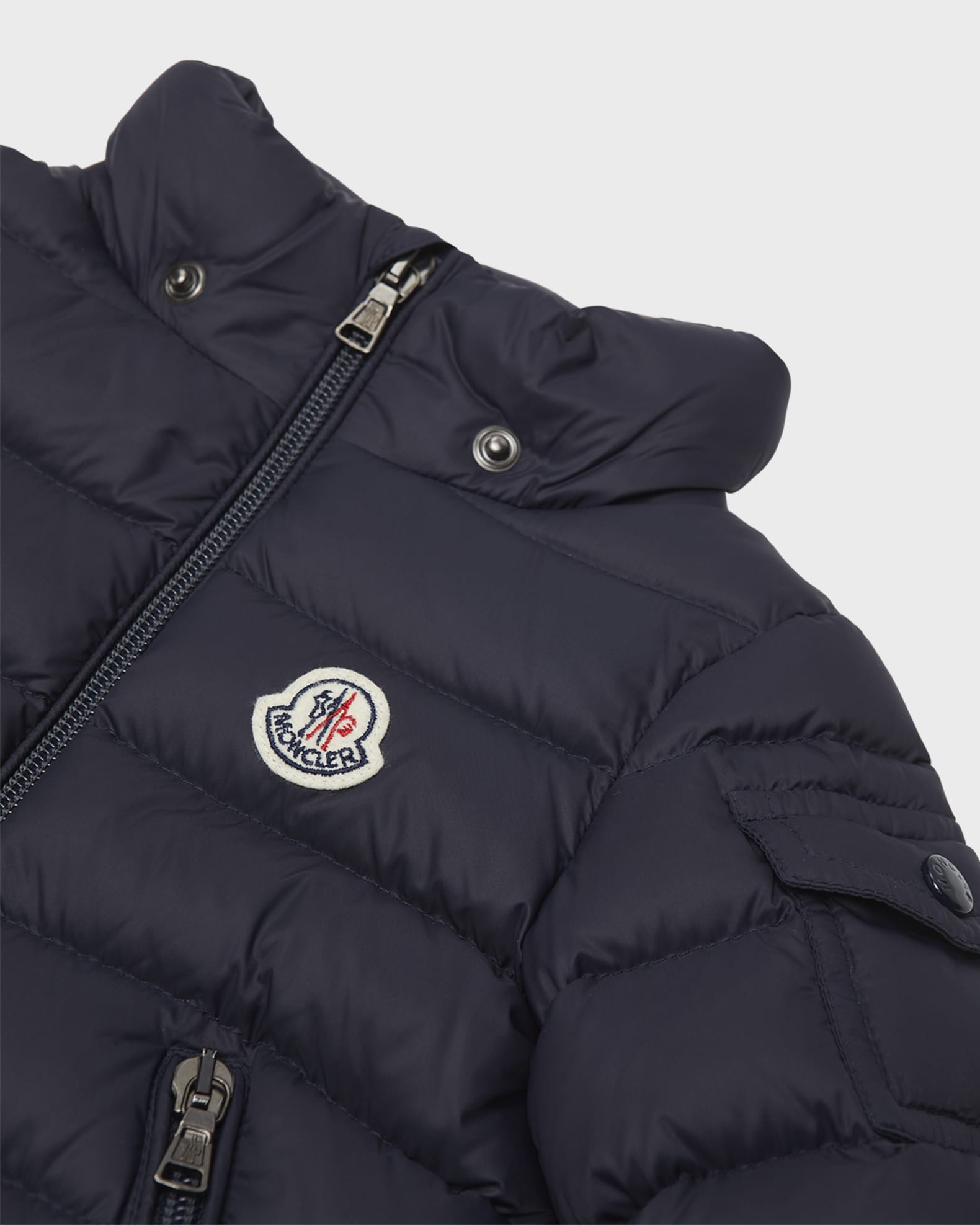 Moncler Kid's Jules Logo Patch Jacket, Size 6M-3 | Neiman Marcus