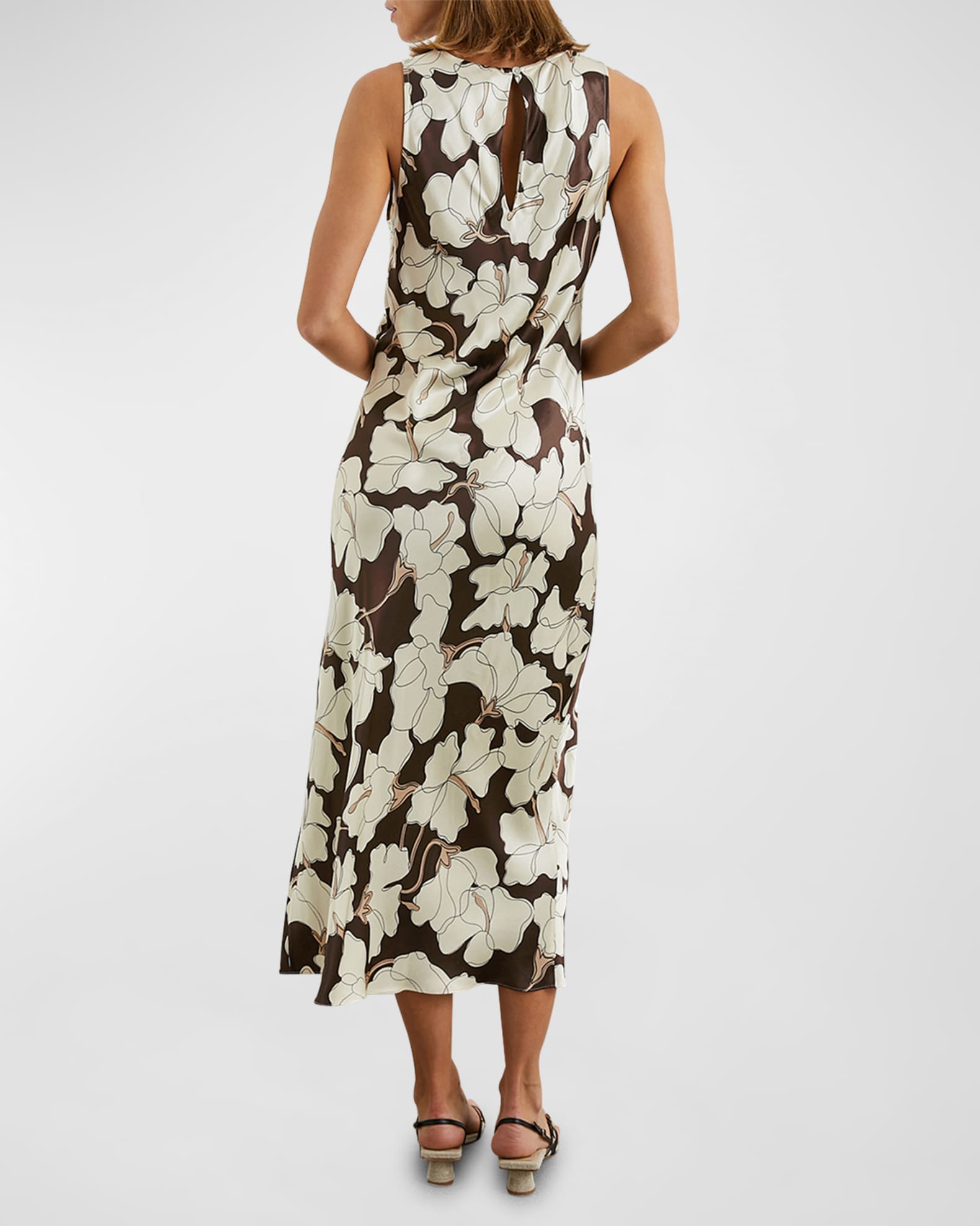 Rails Gabriella Floral Satin Midi Dress | Neiman Marcus