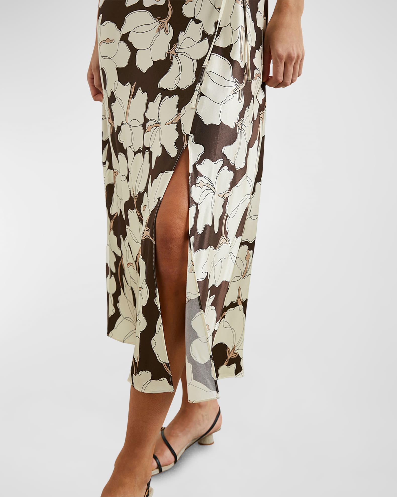 Rails Gabriella Floral Satin Midi Dress | Neiman Marcus