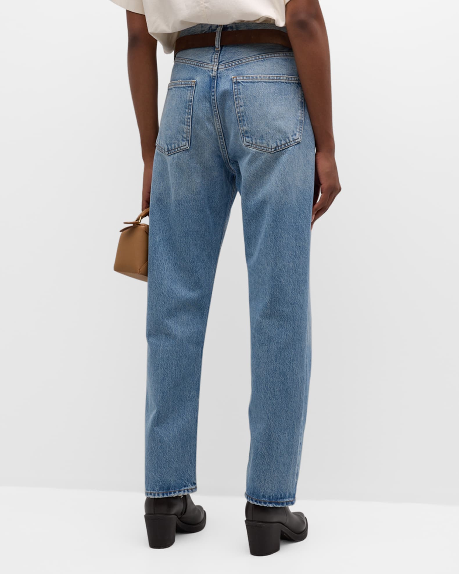 AGOLDE 90s Pinch Waist High-Rise Straight Jeans | Neiman Marcus