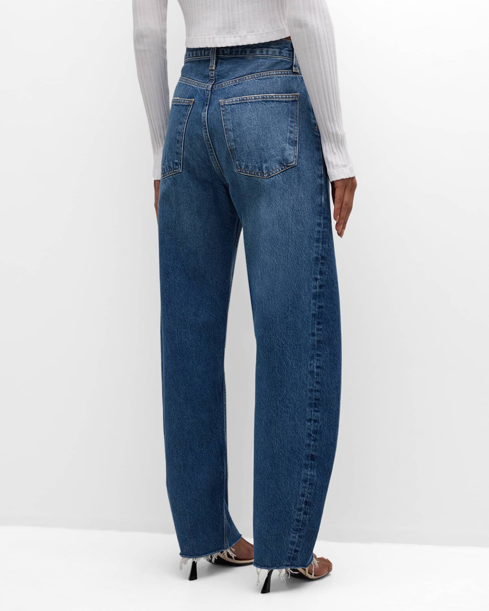 AGOLDE Luna High-Rise Curved Tapered Jeans | Neiman Marcus