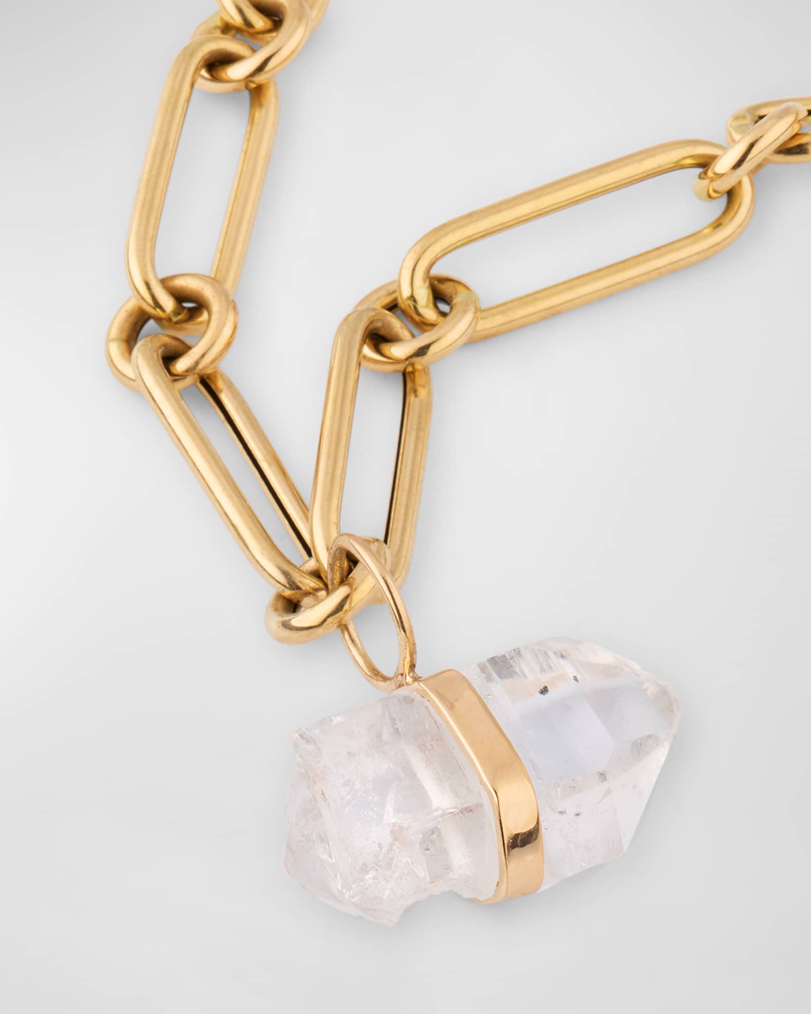 JIA JIA Large Chain Link Crystal Quartz Charm Bracelet | Neiman Marcus