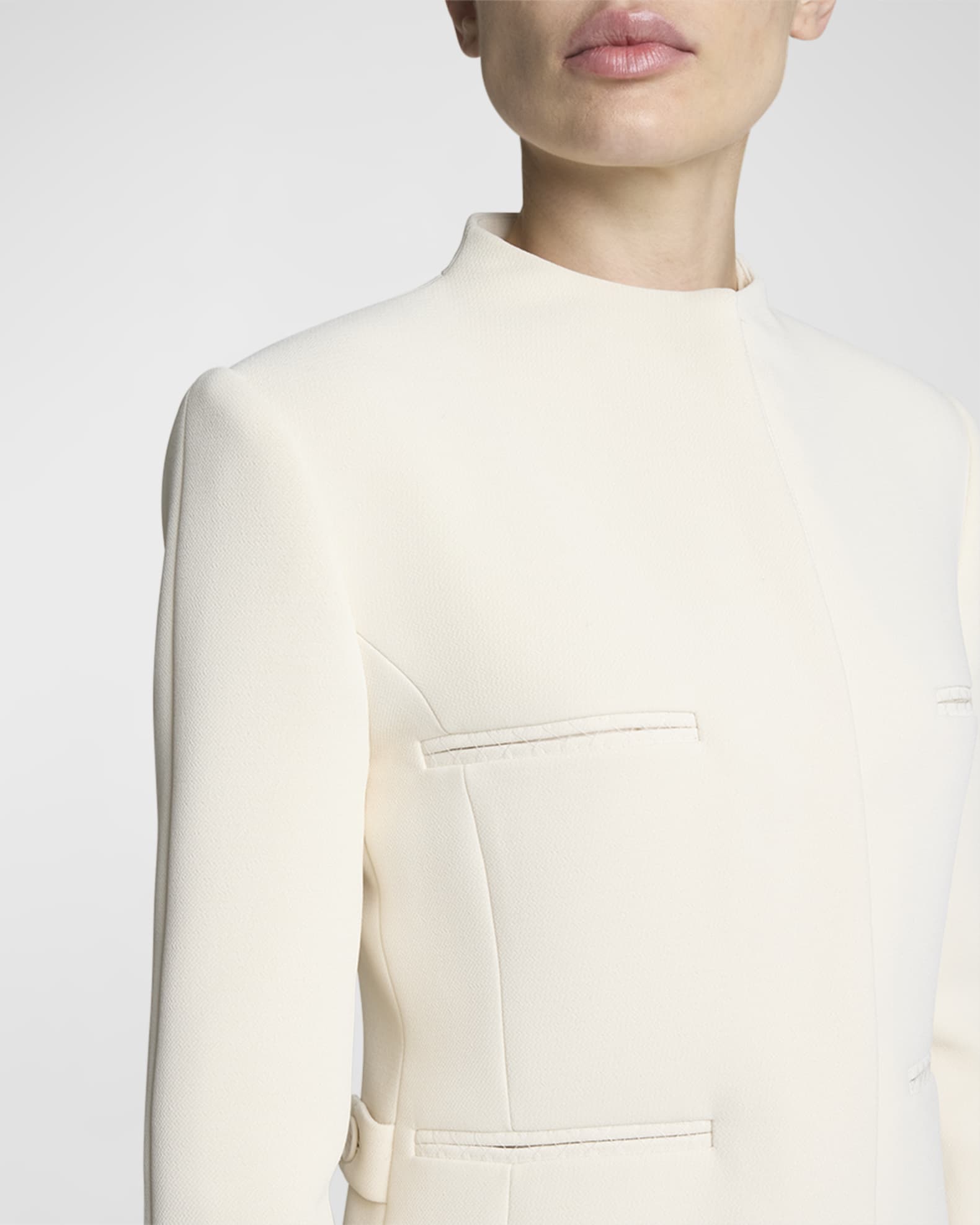 Courreges Officer Heritage Crepe Coat | Neiman Marcus