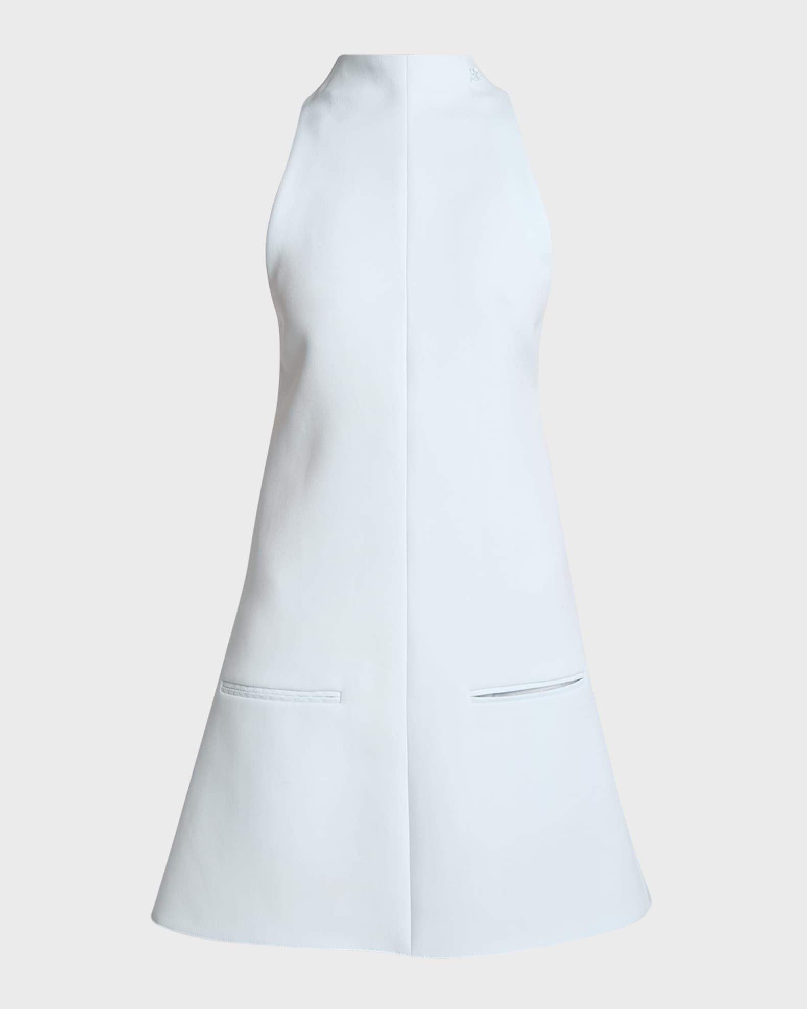 Courreges 2-Pocket Twill A-Line Mini Dress | Neiman Marcus