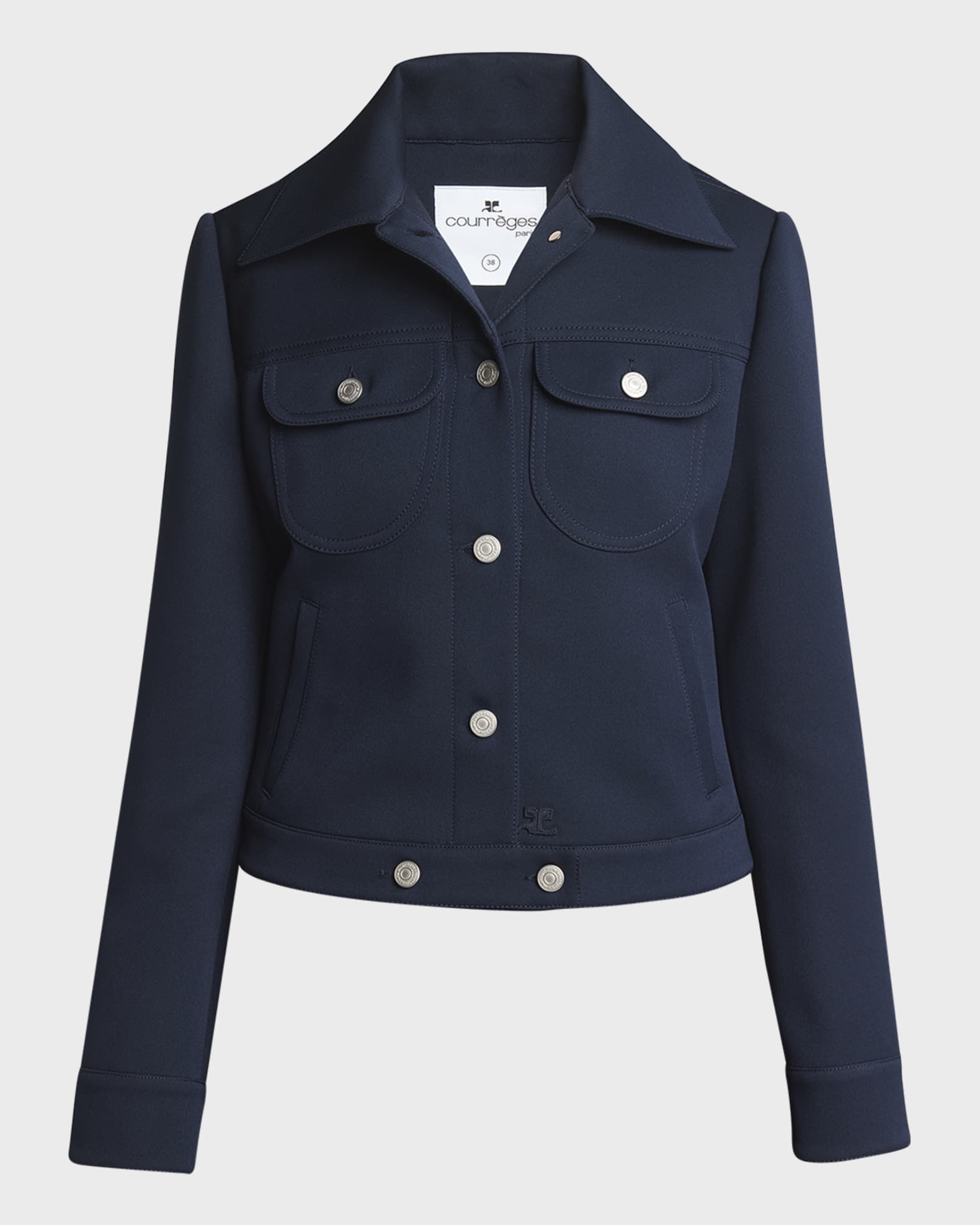 Courreges Signature Twill Trucker Jacket | Neiman Marcus