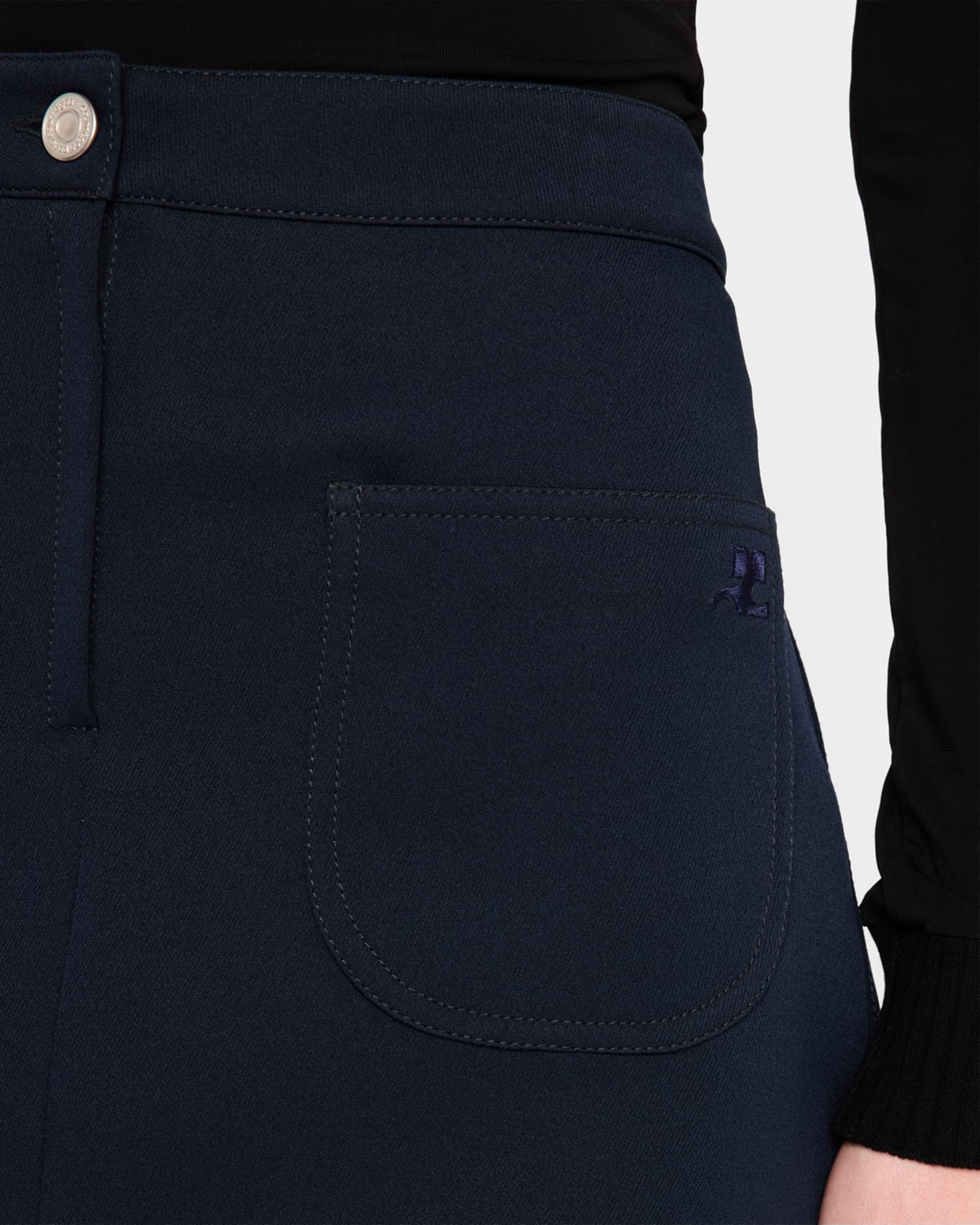 Courreges 2-Pocket Twill Mini Skirt | Neiman Marcus