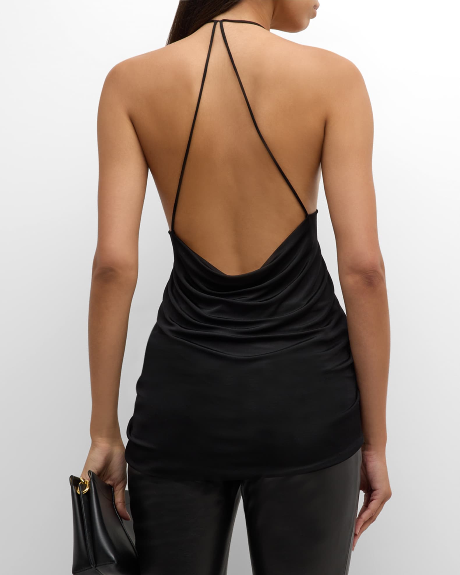 TOM FORD Plunging Cowl Backless Stretch Jersey Tank Top | Neiman Marcus