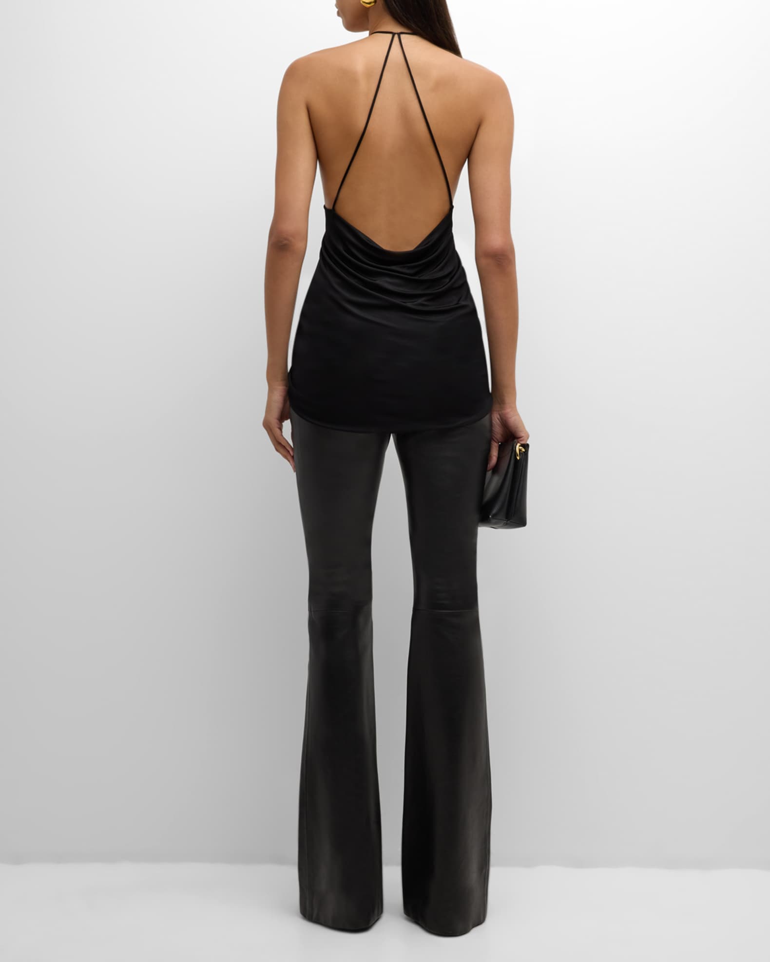 TOM FORD Plunging Cowl Backless Stretch Jersey Tank Top | Neiman Marcus