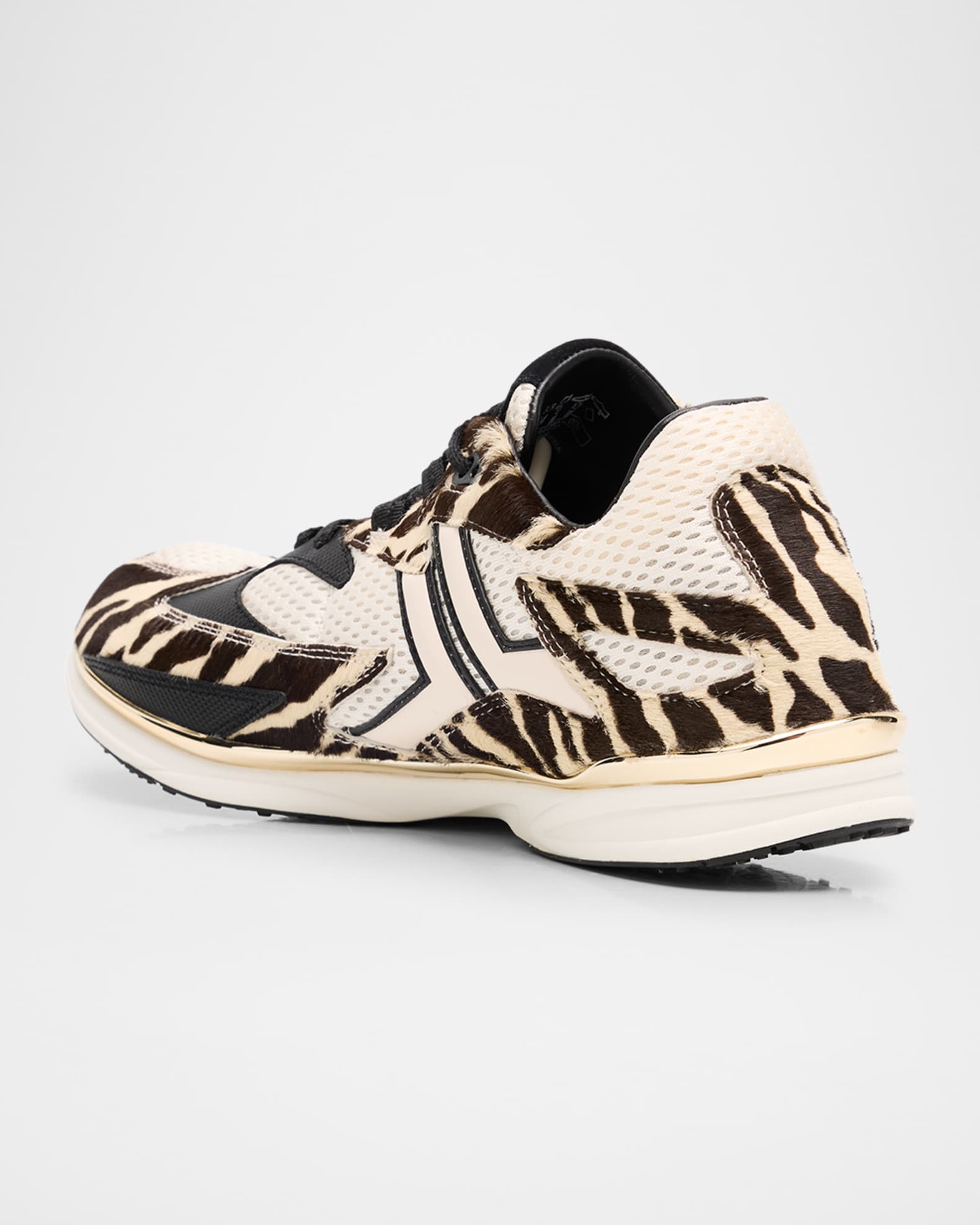 Lanvin Men's Meteor Mesh Zebra Pony Runner Sneakers | Neiman Marcus