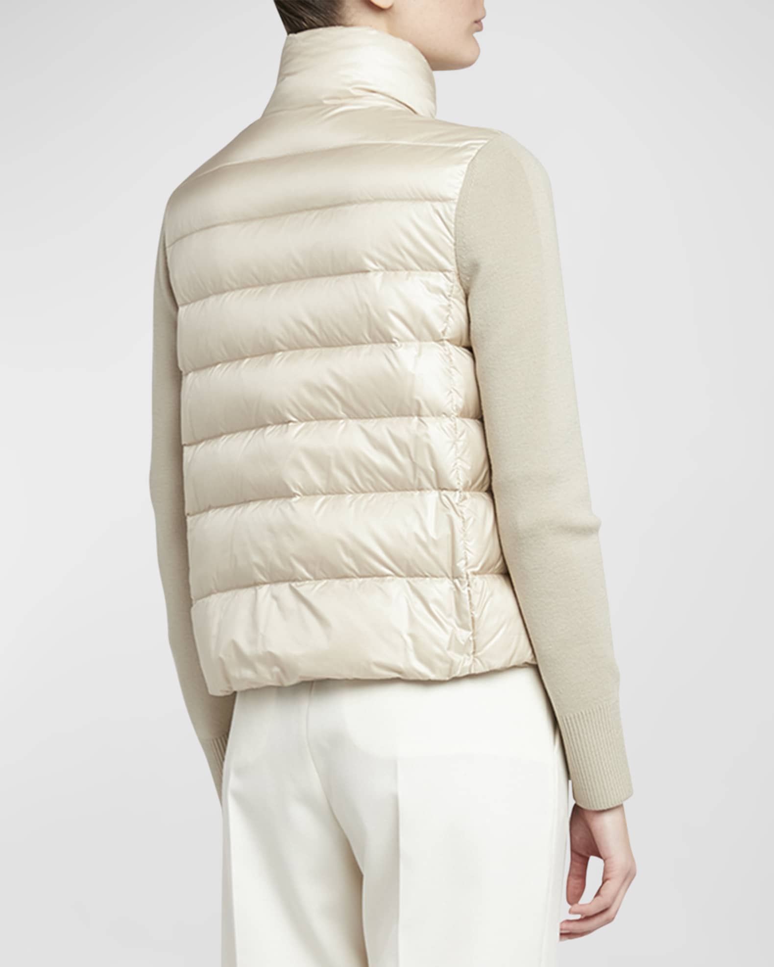 Moncler Lightweight Wool Puffer Cardigan | Neiman Marcus