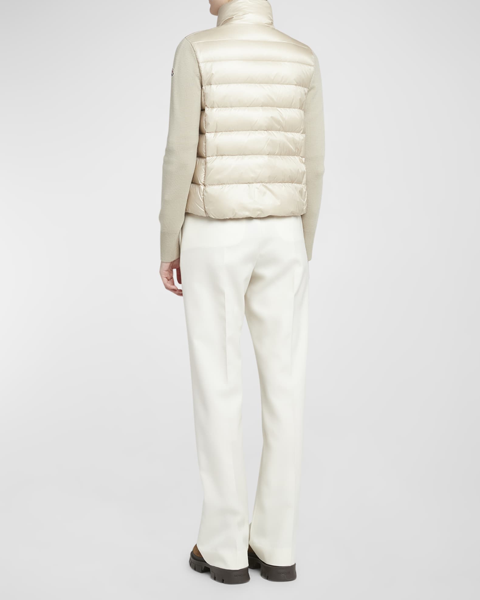 Moncler Lightweight Wool Puffer Cardigan | Neiman Marcus