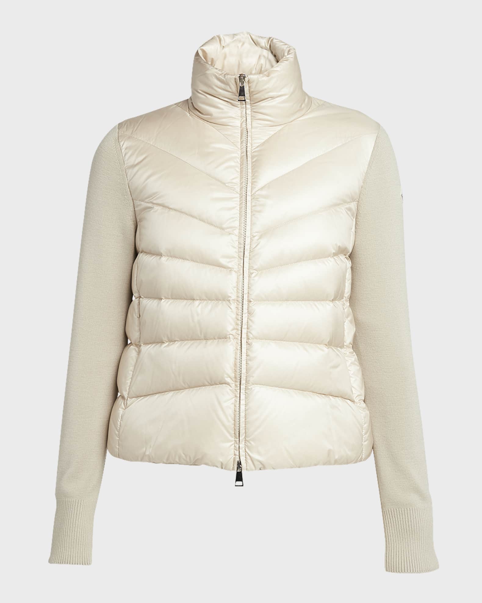 Moncler Lightweight Wool Puffer Cardigan | Neiman Marcus