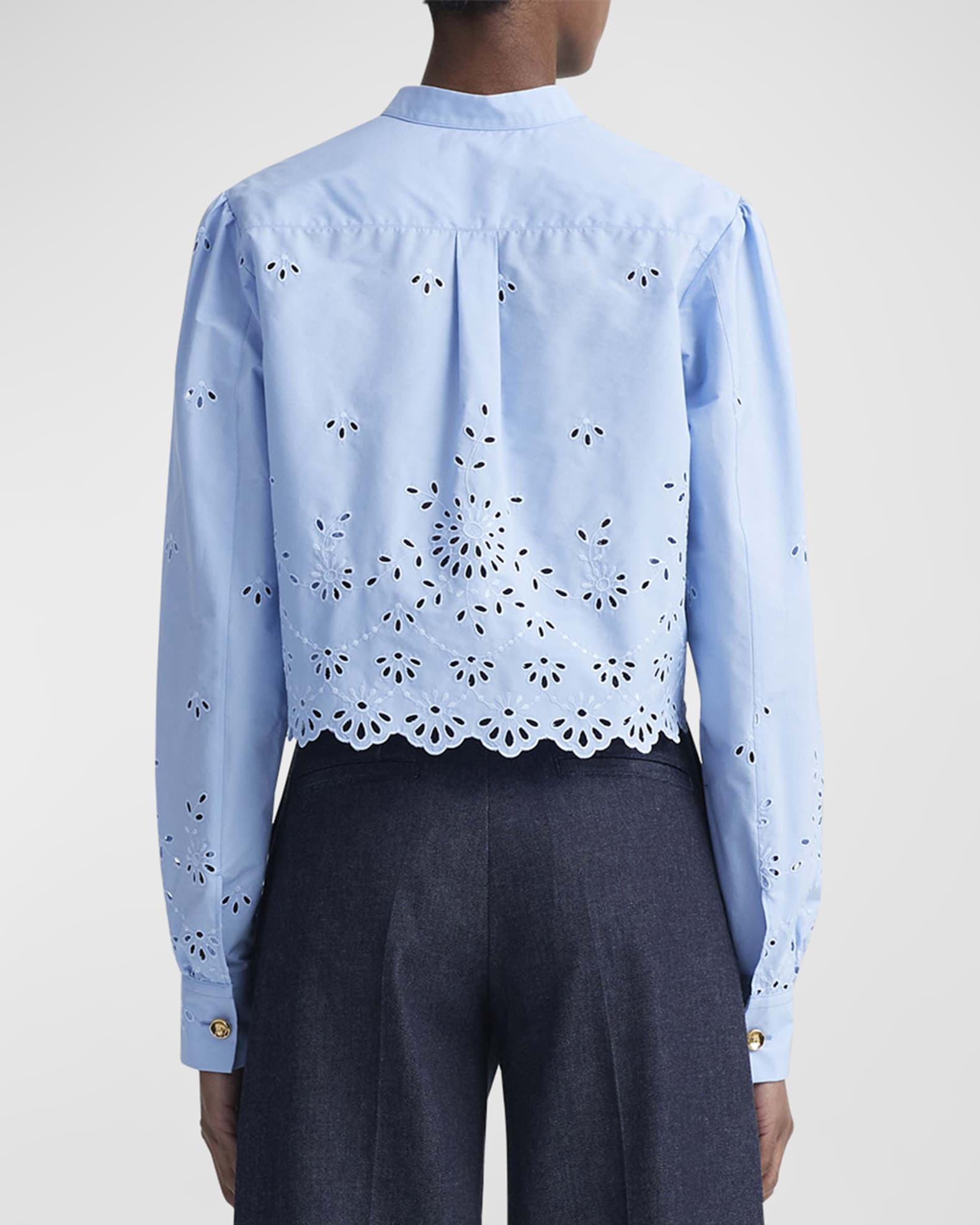Altuzarra Margot Cutout Scallop Cropped Top | Neiman Marcus