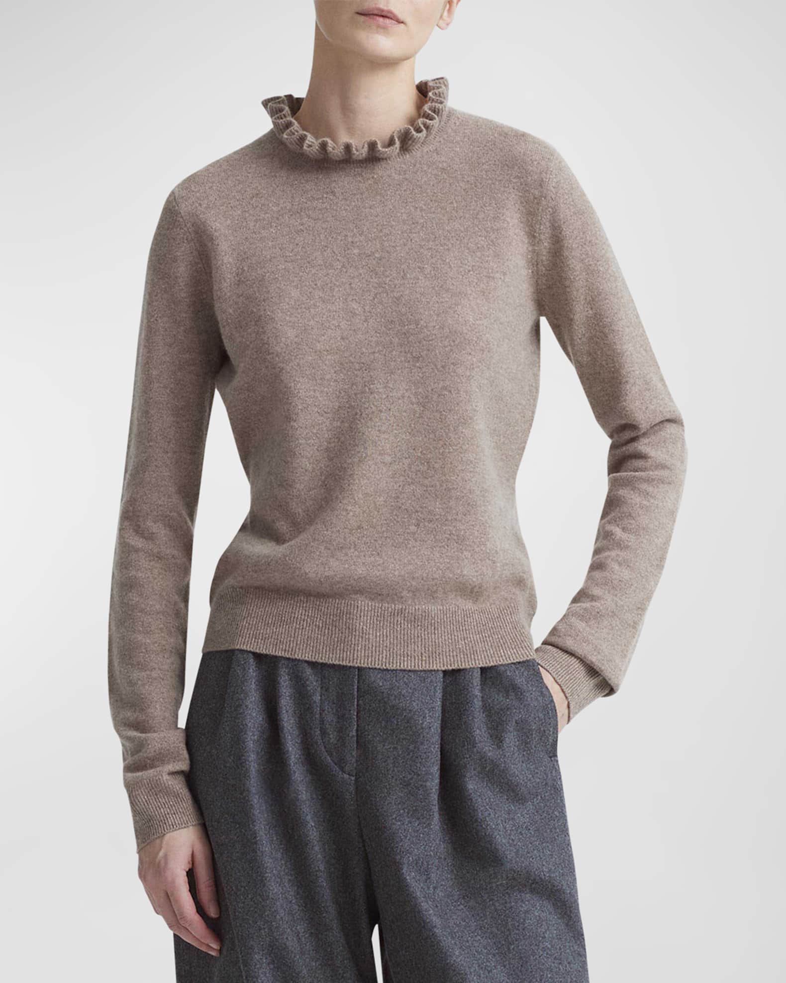 Altuzarra Circo Ruffle-Neck Cashmere Sweater | Neiman Marcus