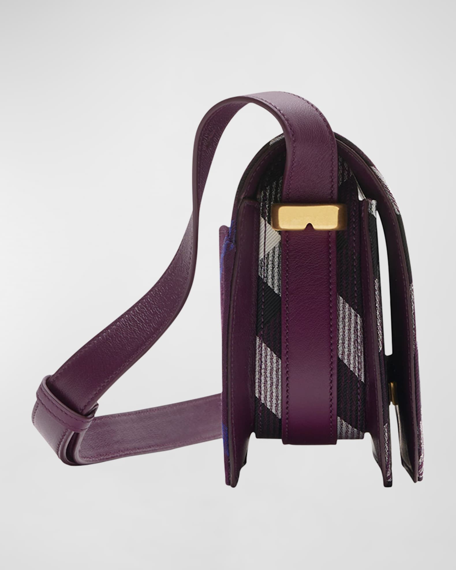 Burberry Snip Check Flap Canvas Shoulder Bag | Neiman Marcus