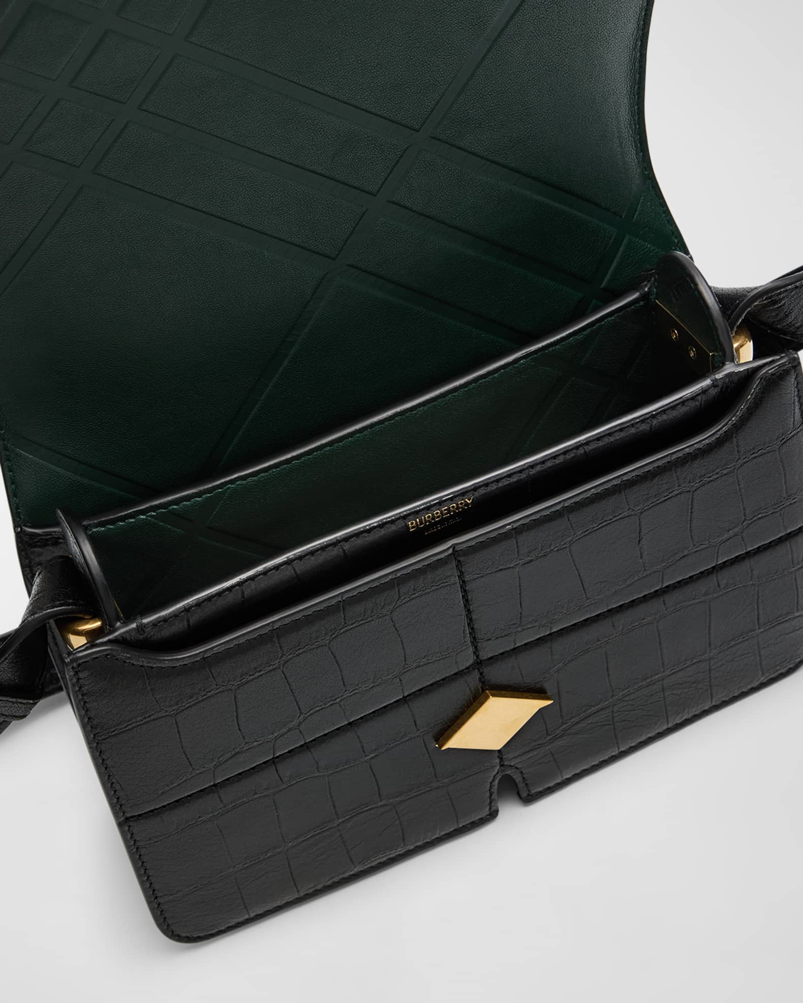 Burberry Snip Leather Flap Shoulder Bag | Neiman Marcus