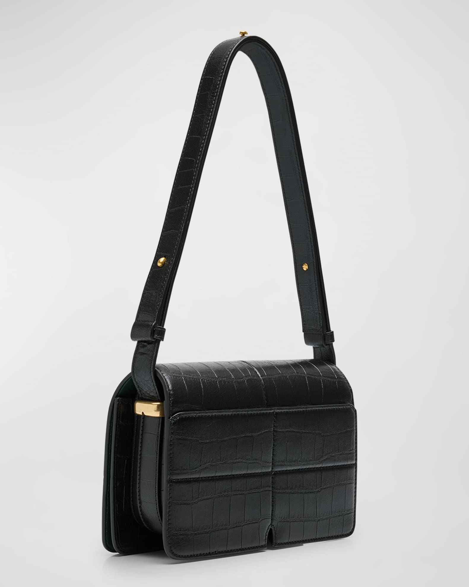 Burberry Snip Leather Flap Shoulder Bag | Neiman Marcus