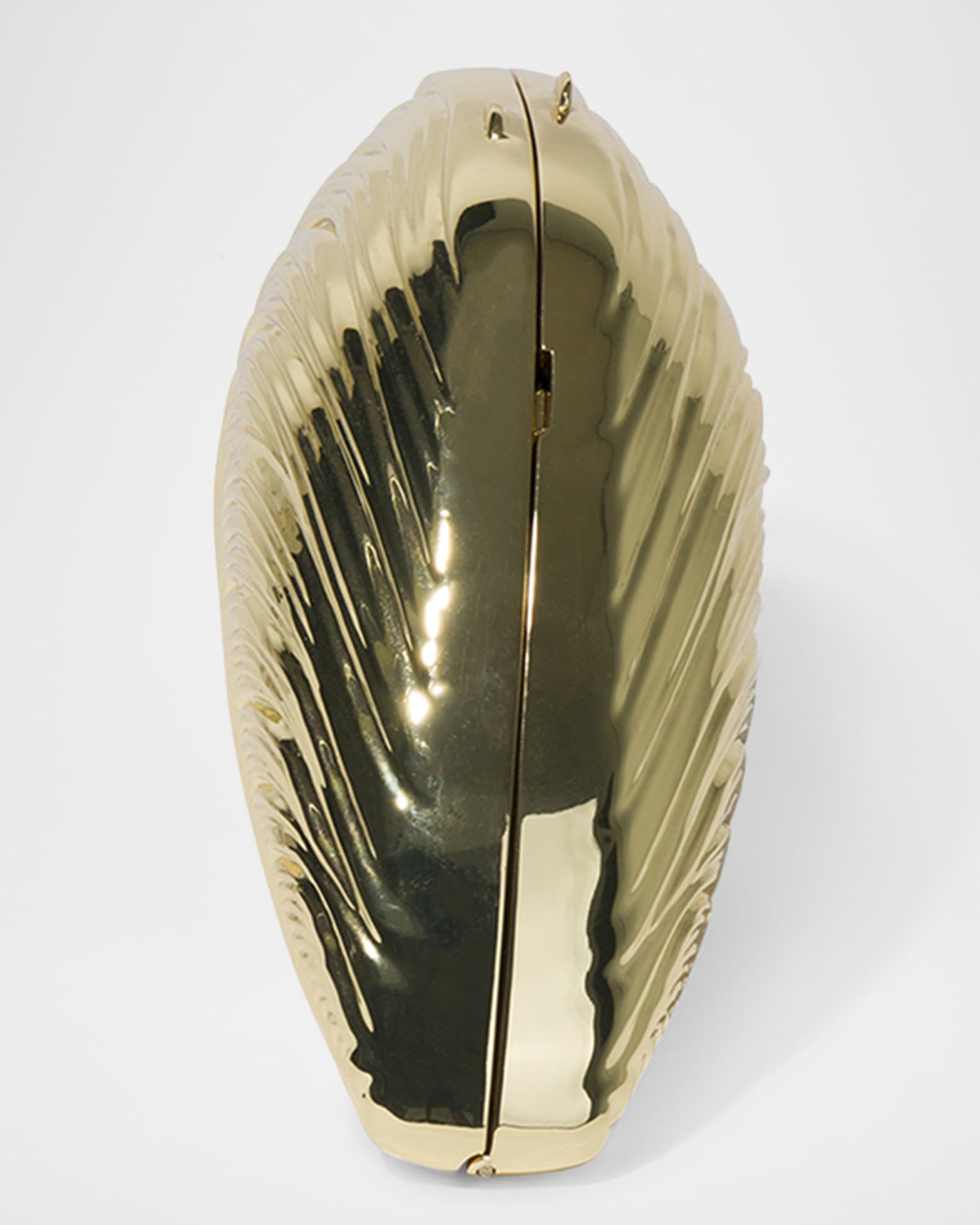 SIMKHAI Bridget Mini Metal Oyster Shell Clutch Bag | Neiman Marcus