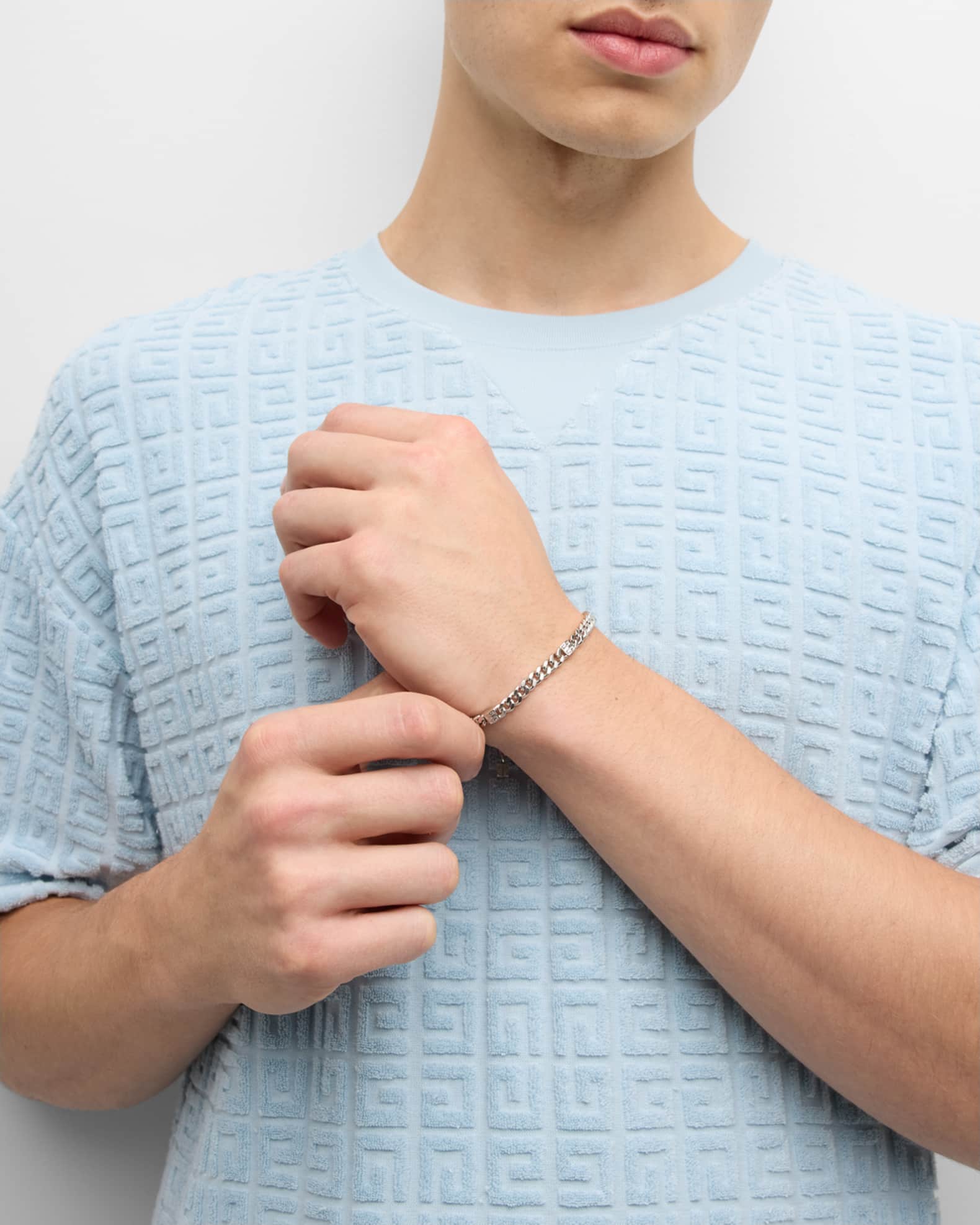 Givenchy Men's 4G Silvery Small Chain Bracelet | Neiman Marcus