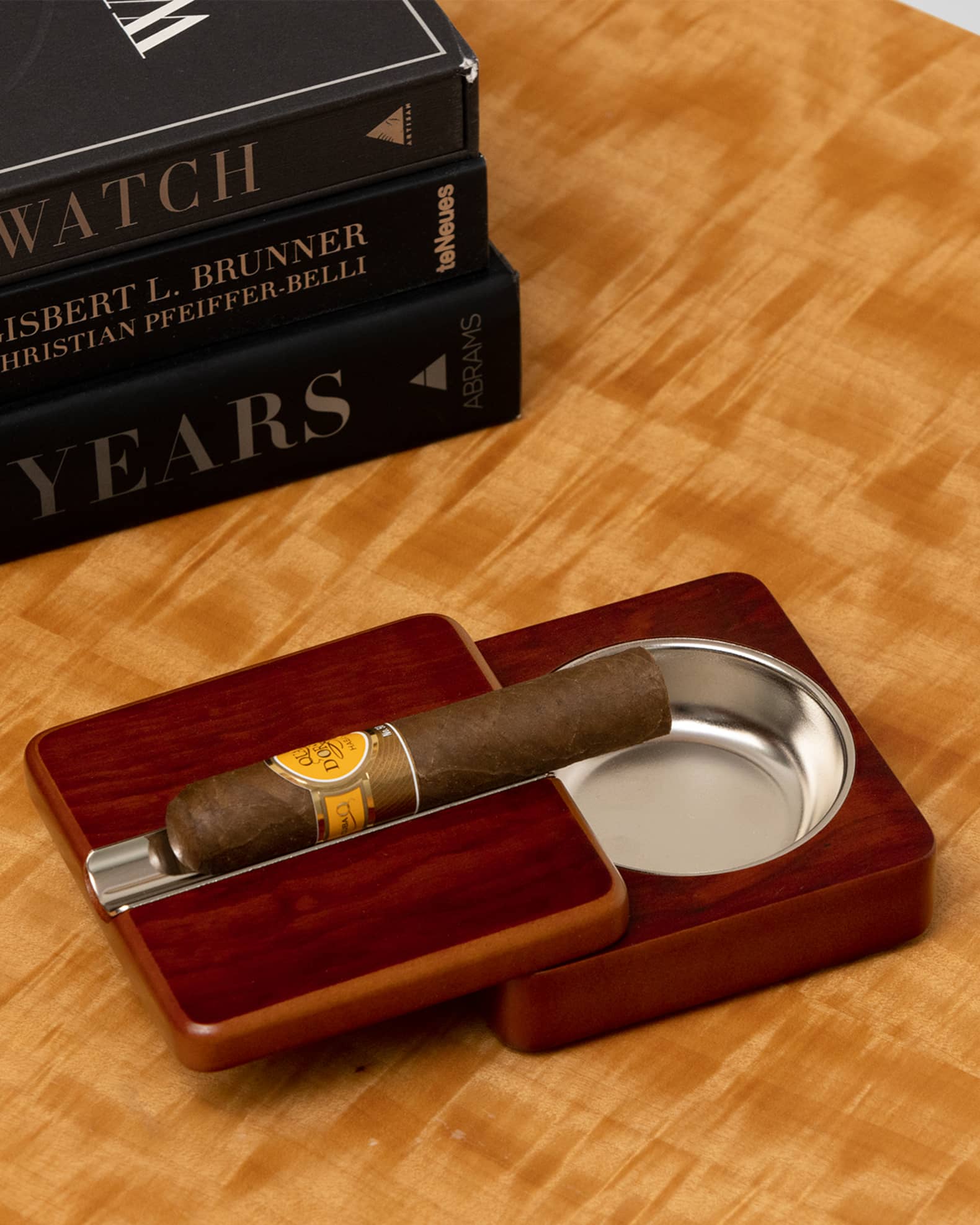 Bey-Berk Lacquered Rosewood Swivel Cigar Ashtray | Neiman Marcus