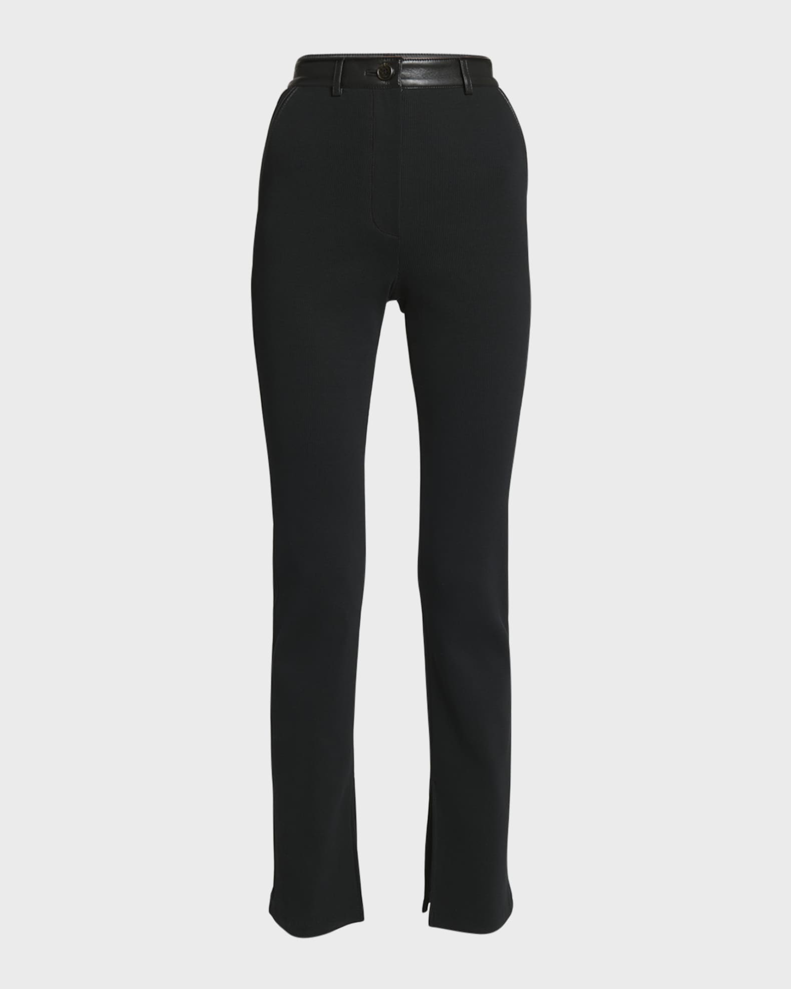 Nanushka Mykas Straight Split-Hem Pants | Neiman Marcus
