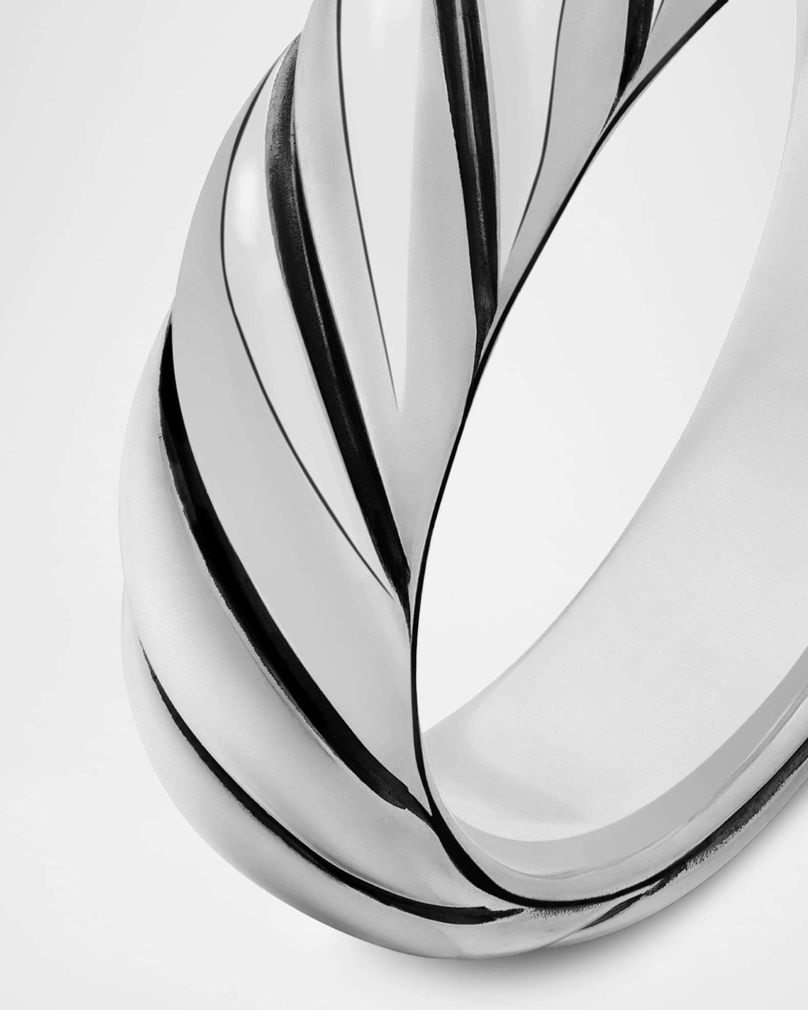 Sculpted Cable Band Ring in Silver, 6mm | Neiman Marcus