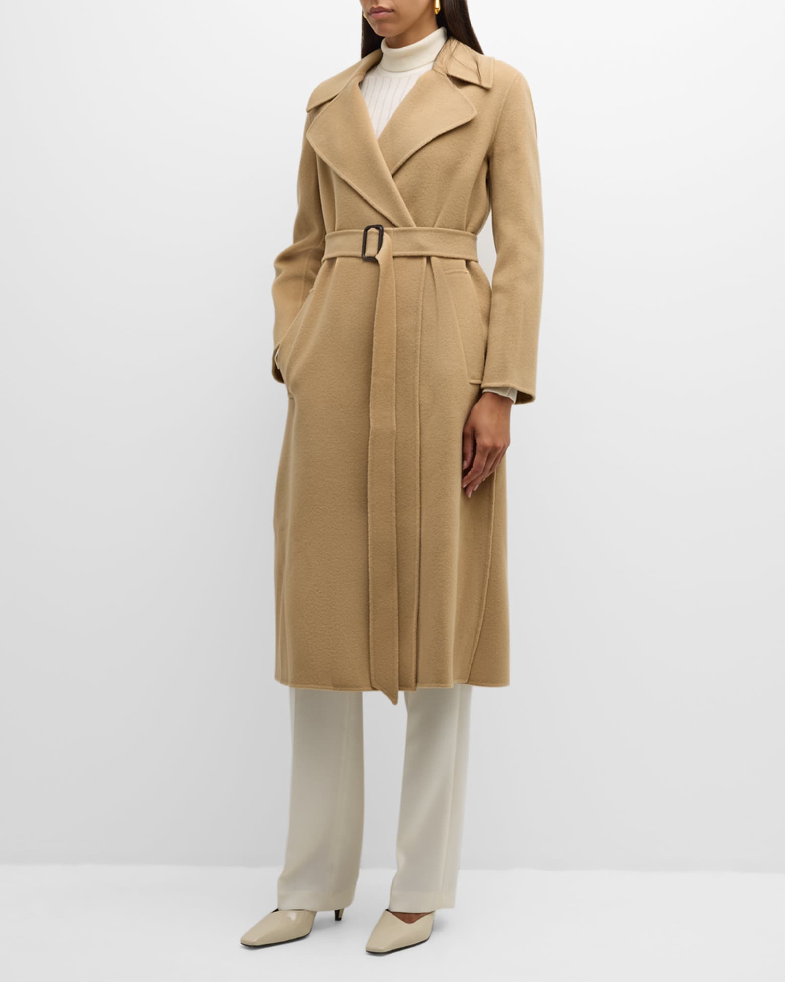 Weekend Max Mara Manu Belted Wool Trench Coat | Neiman Marcus