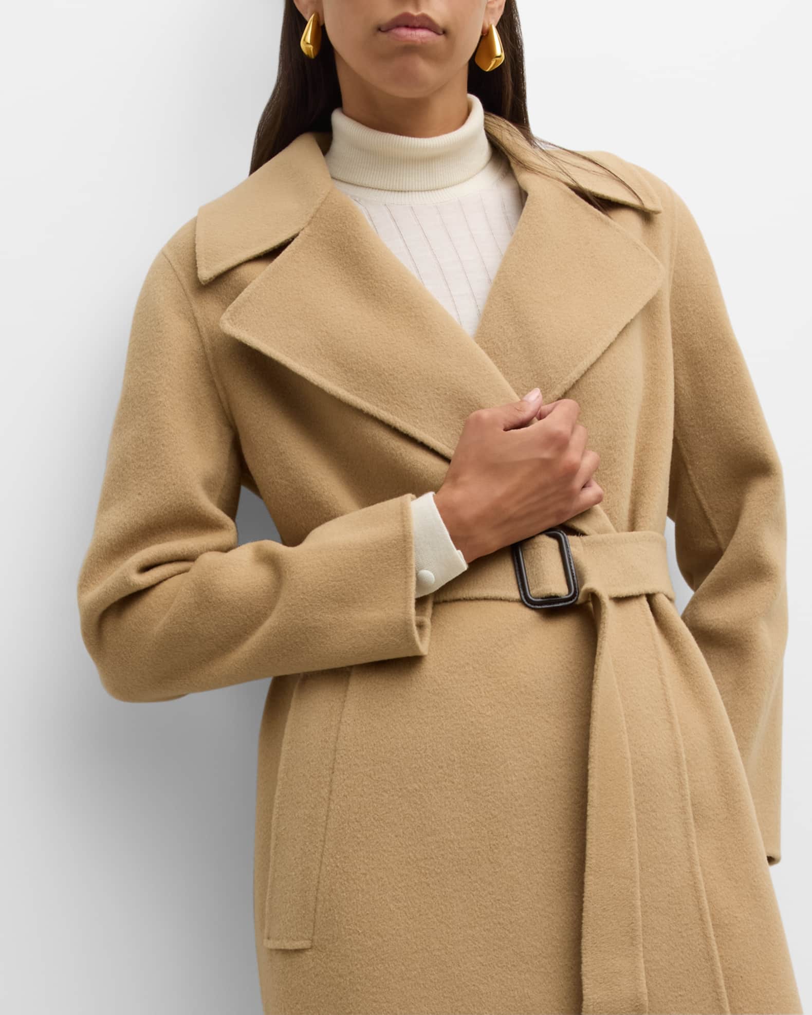 Weekend Max Mara Manu Belted Wool Trench Coat | Neiman Marcus